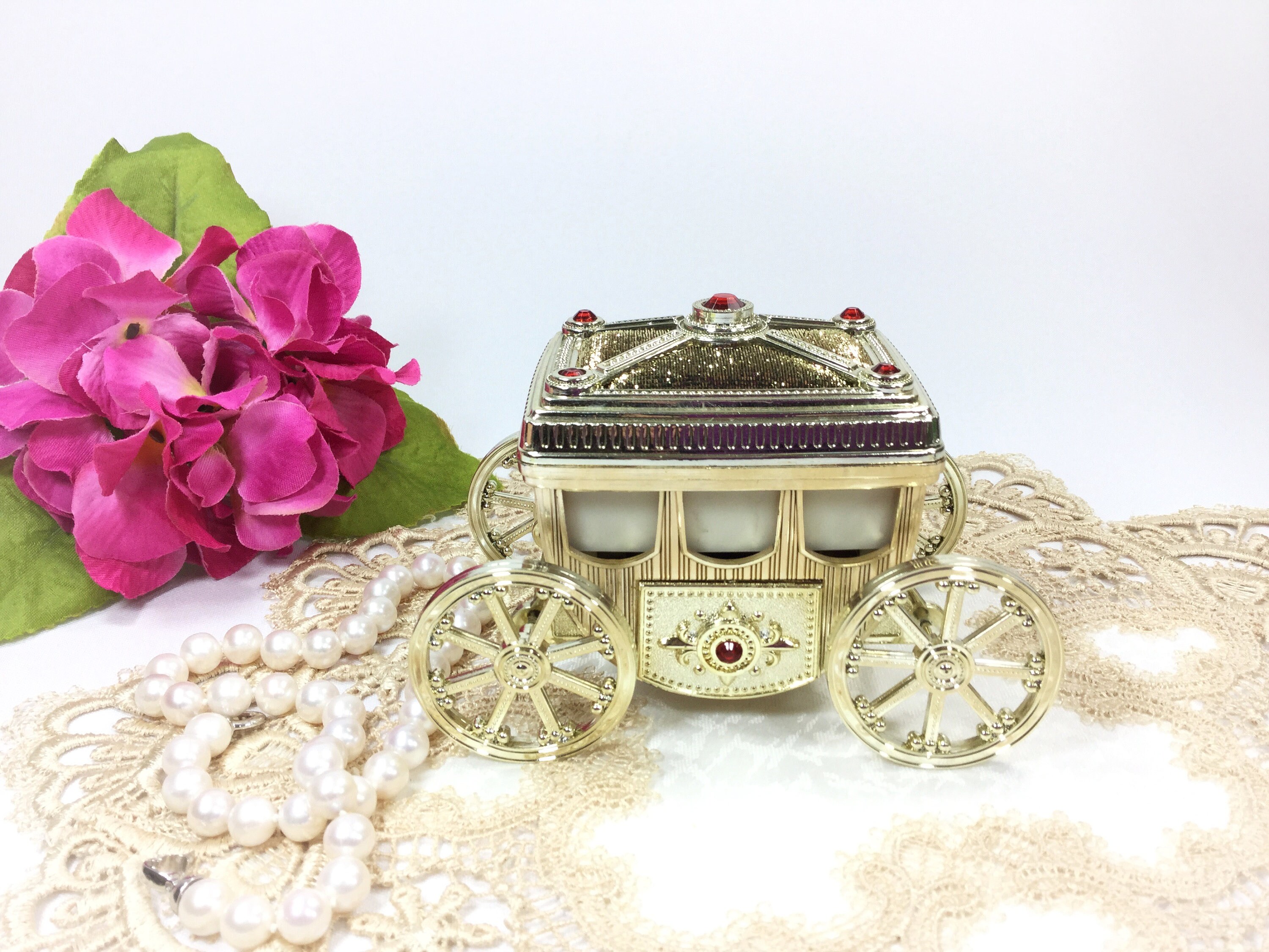 Fairytale Princess Carriage Musical Trinket Box, Jewled Carriage ...