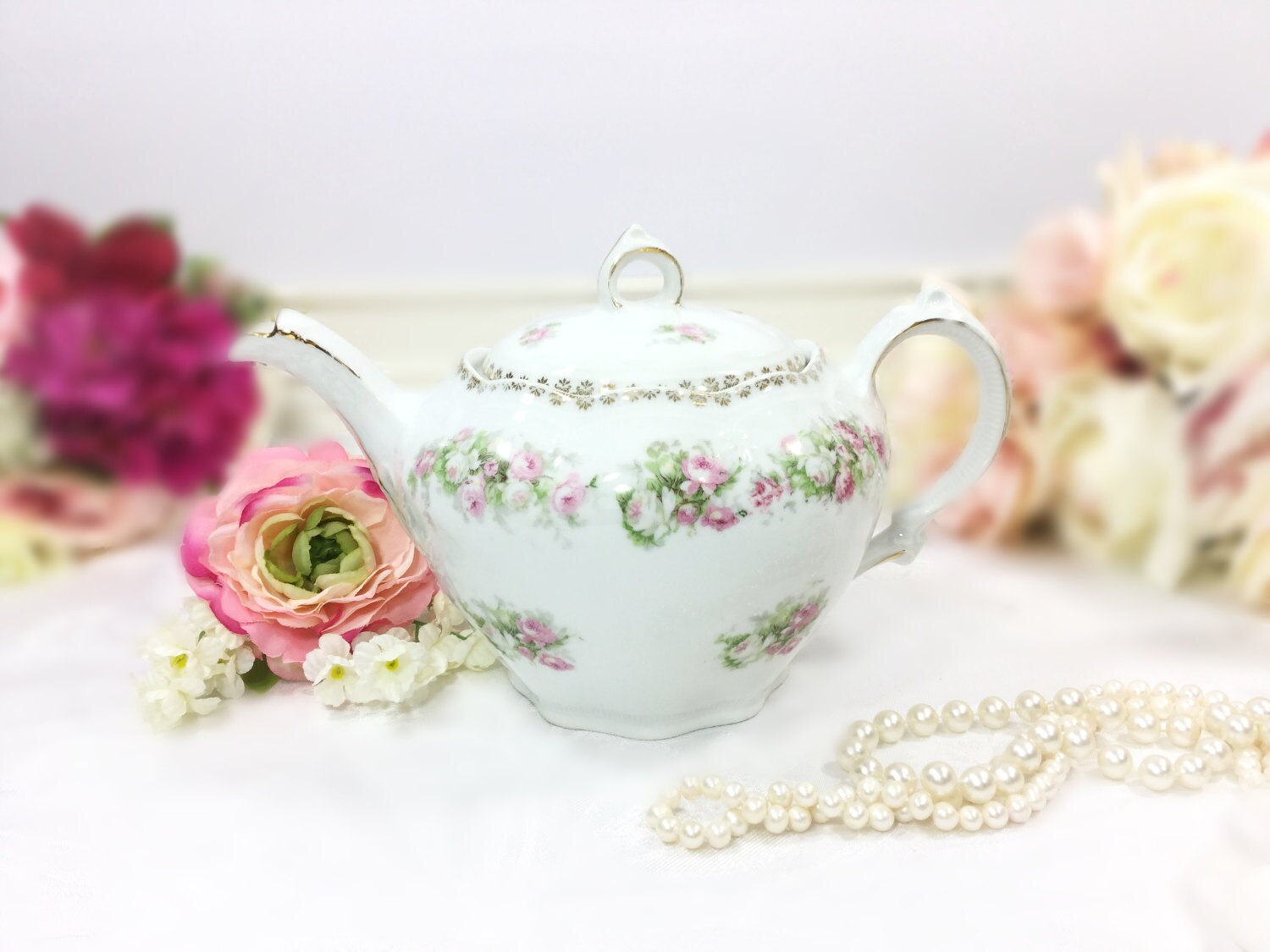 RESERVED- Z.S. & C Bavaria Mignon Floral Teapot, Garden Chic German ...