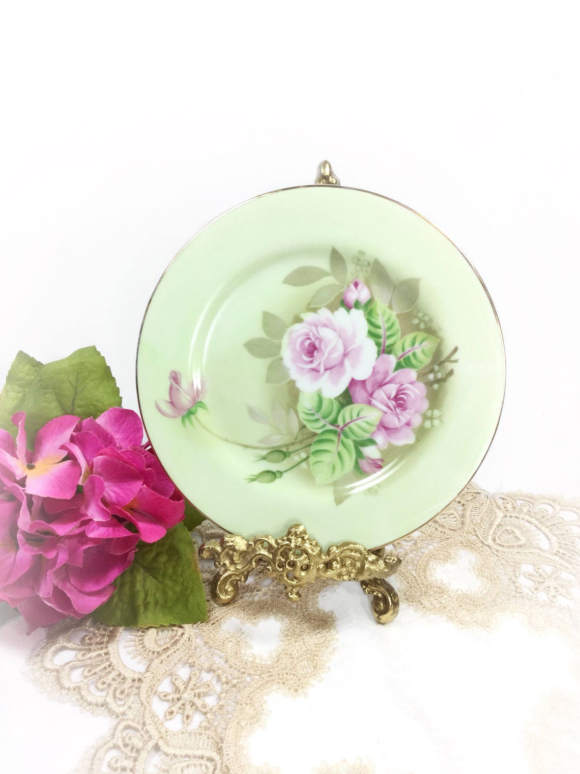 Lefton Heritage Trio Tea Set Lefton Cup Saucer & Plate - Etsy