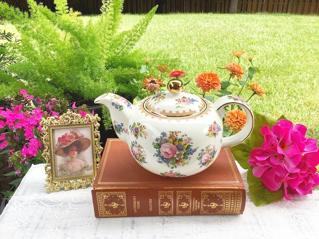 Royal Albert Lady Carlyle Teapot, Lady Carlyle Floral Teapot, Victorian ...