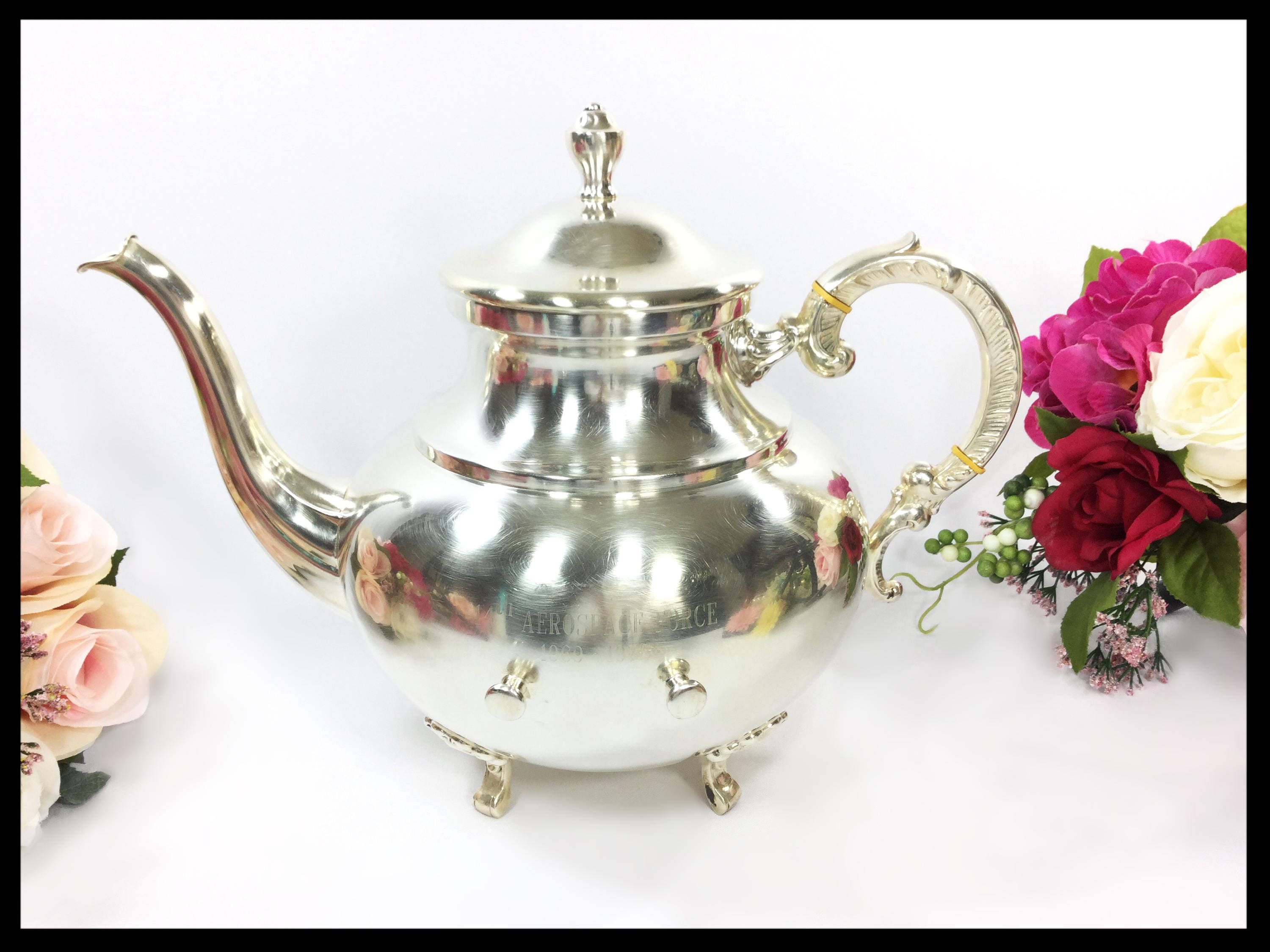Large Alpaka Triple Silver Plated Tilting Teapot, Silver Tilting Teapot ...