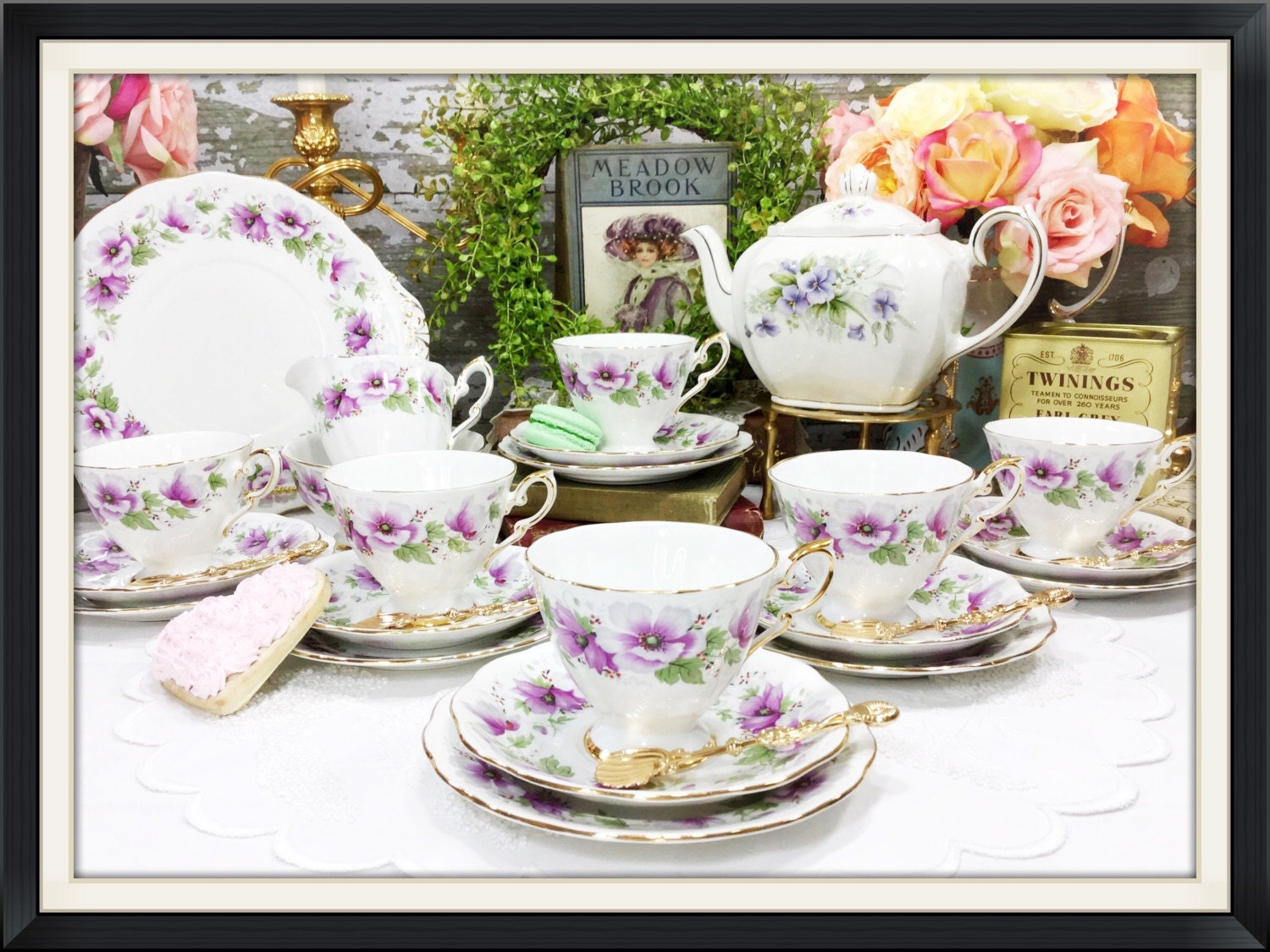 Pristine 21 Piece Royal Standard Violetta Complete English Tea Set ...