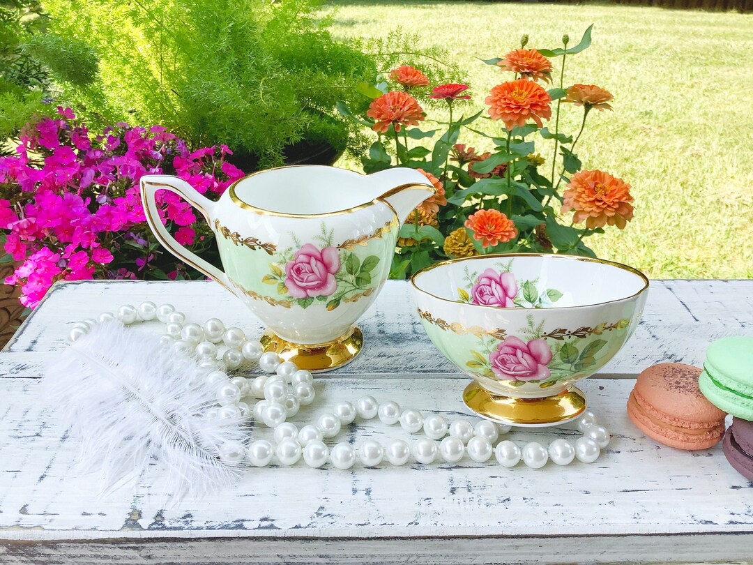 Clare English Sugar Bowl & Creamer Floral Sugar Bowl and - Etsy