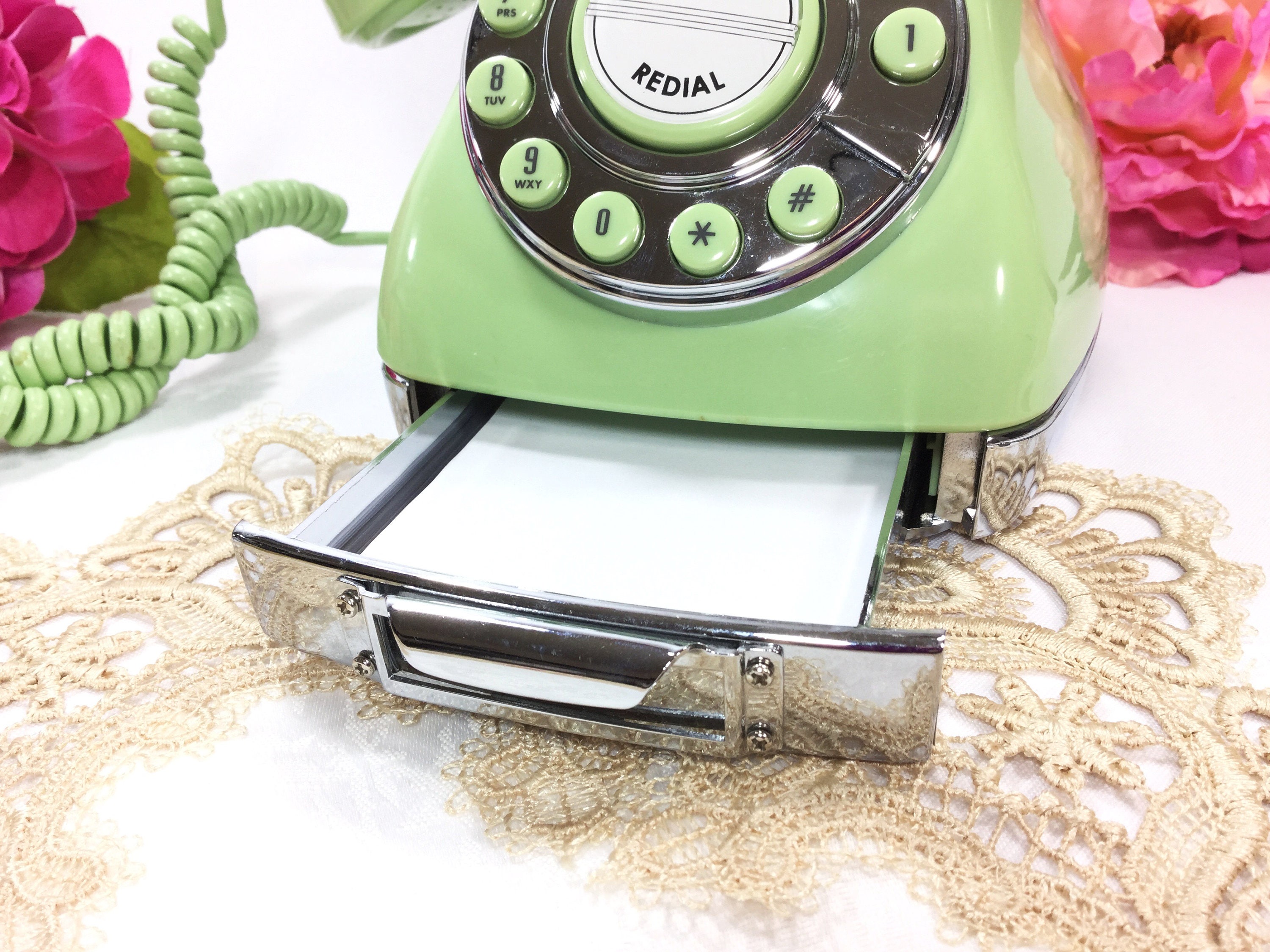 Polyconcept Metro Push Button Telephone, Green Corded Desk Top Phone ...