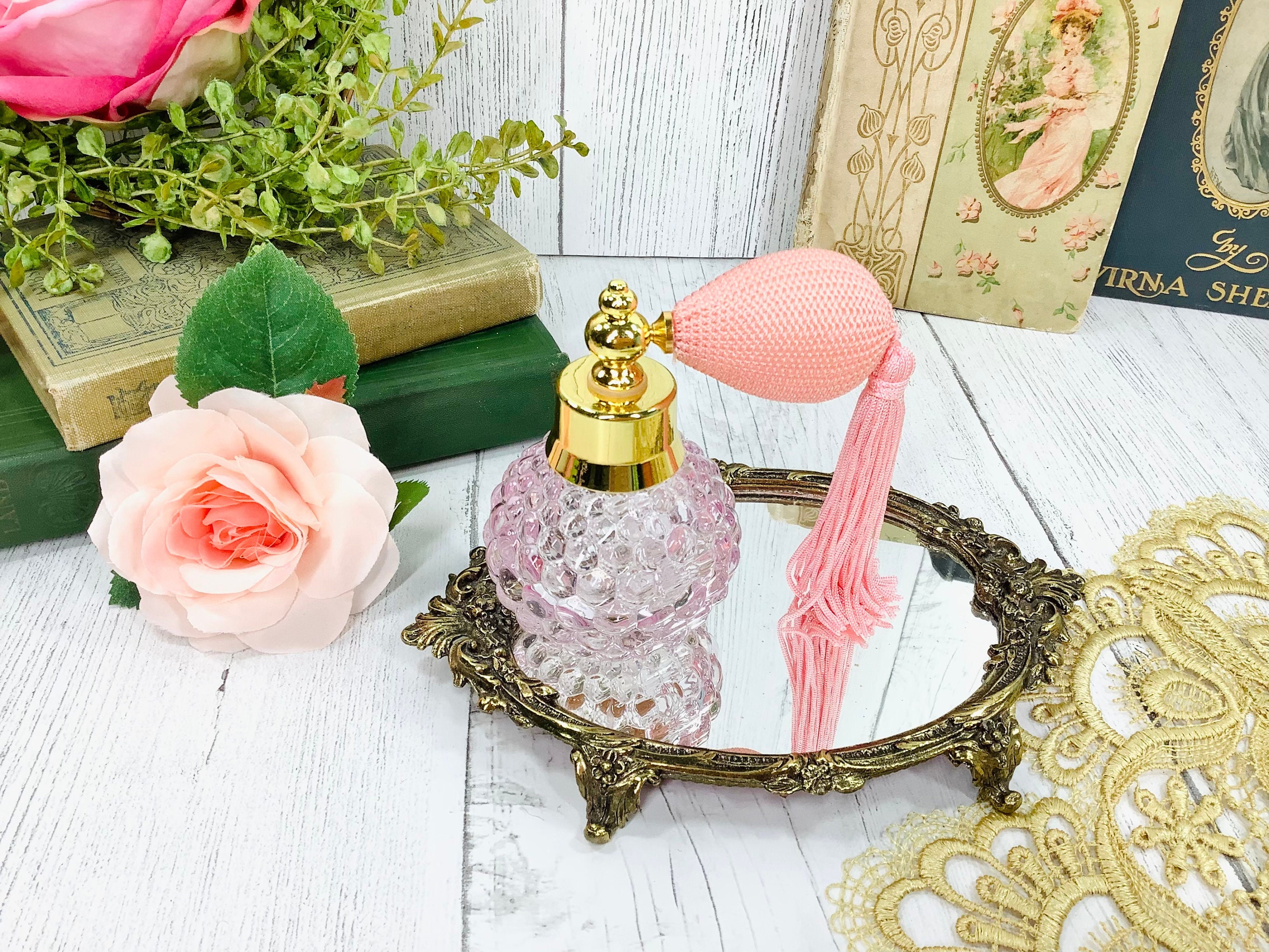 Beautiful Pink Diamond Cut Perfume Atomizer, Pink Perfume Spray Bottle ...