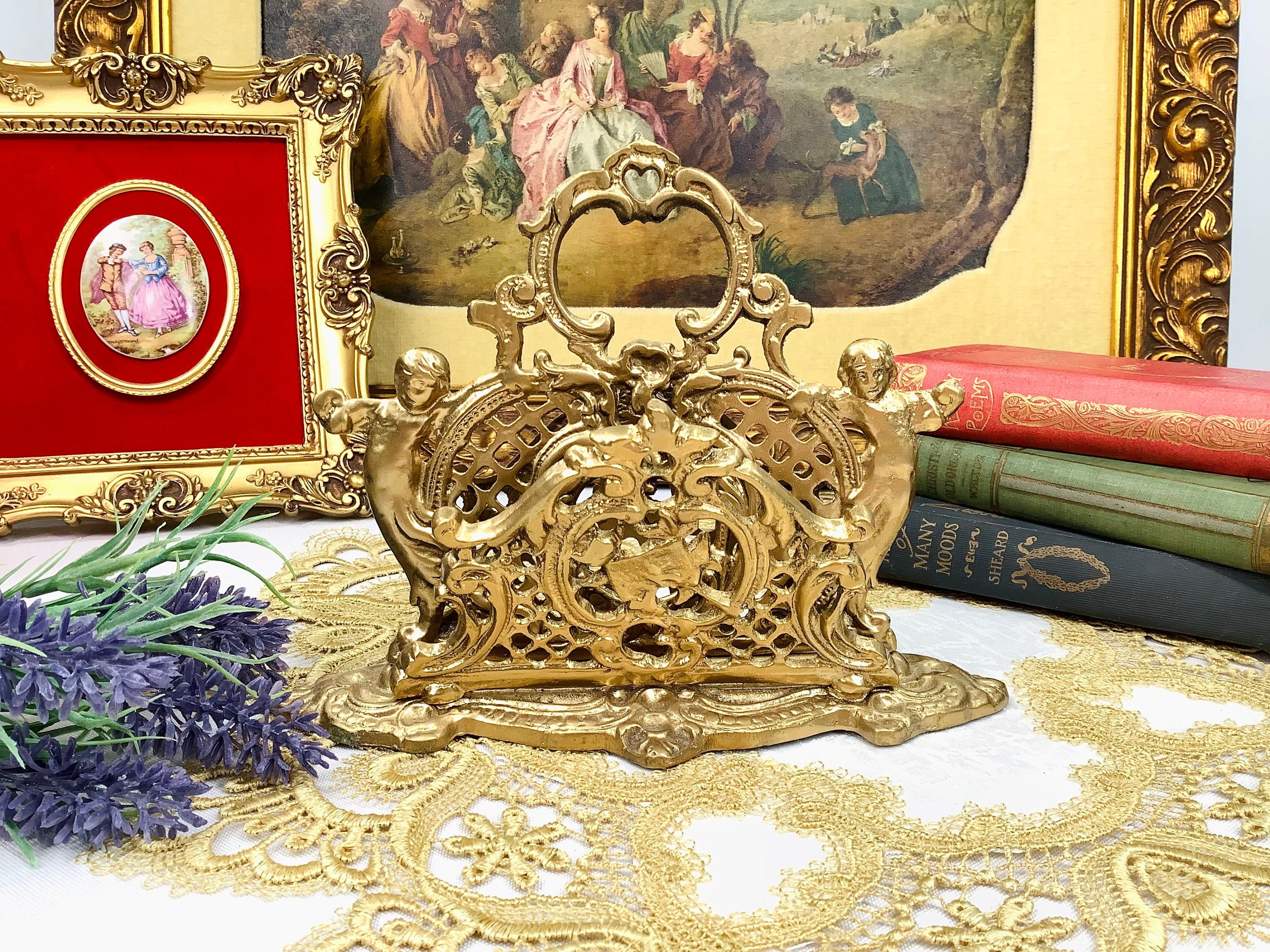 Cherub Victorian-Style Gold Letter Holder, Cherub Letter Holder ...