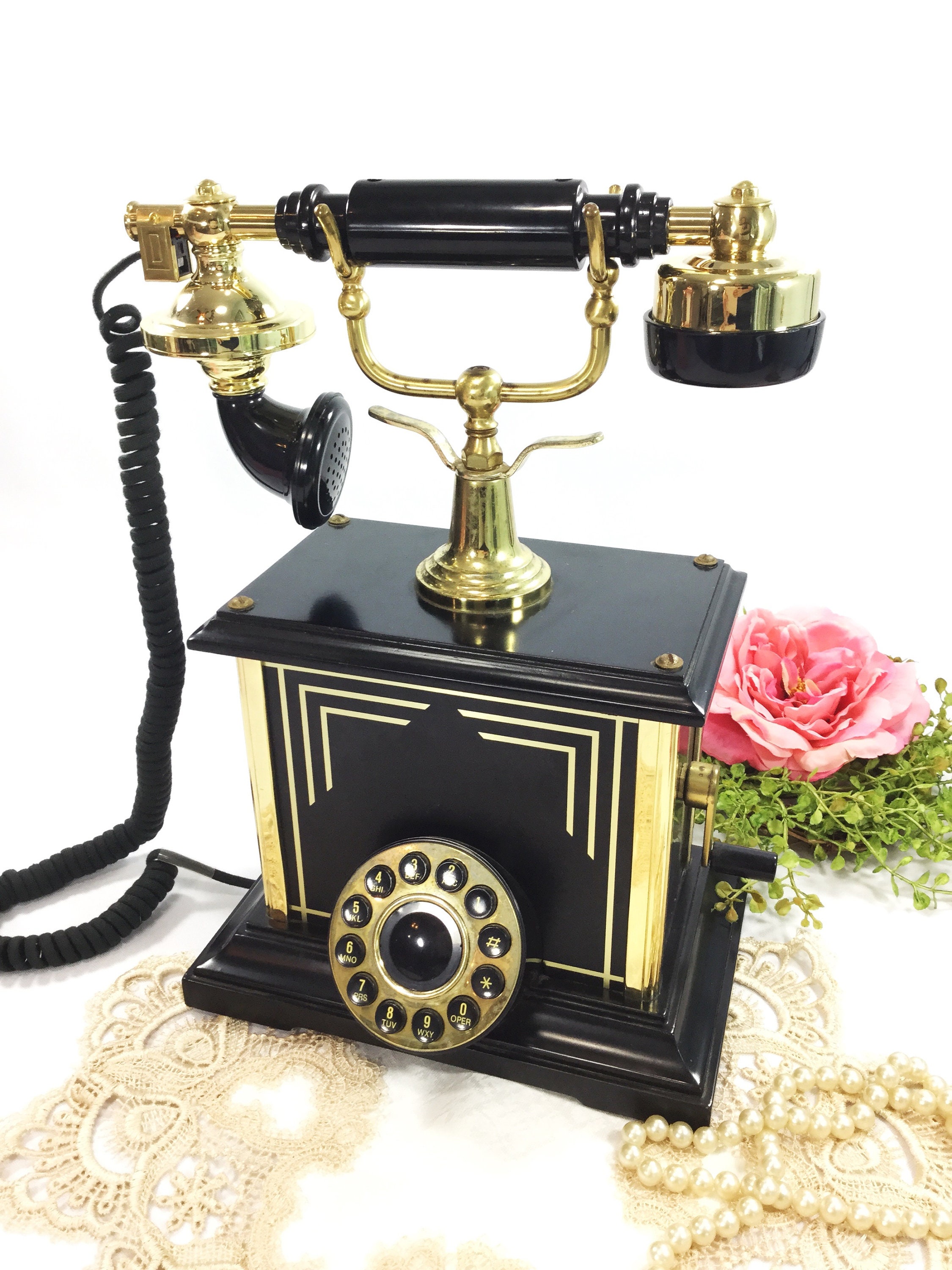 Gatsby Style Desk Phone, Vintage Land Line Telephone Shabby Chic, Great ...