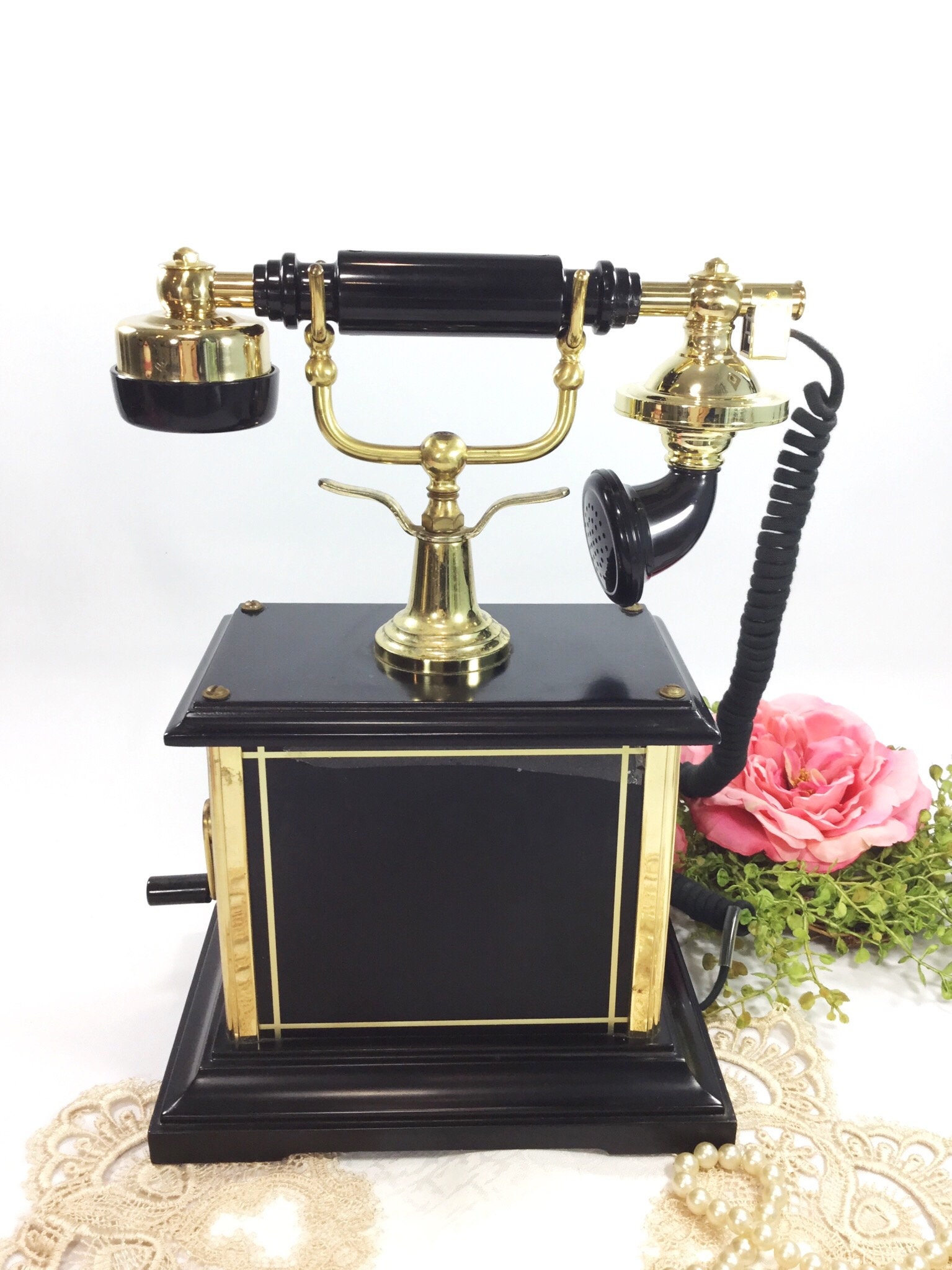 Gatsby Style Desk Phone, Vintage Land Line Telephone Shabby Chic, Great ...