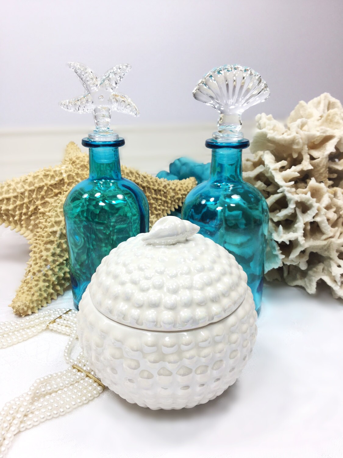 Lusterware Sea Urchin Trinket Jar, Lusterwar Urchin Jewelry Box ...