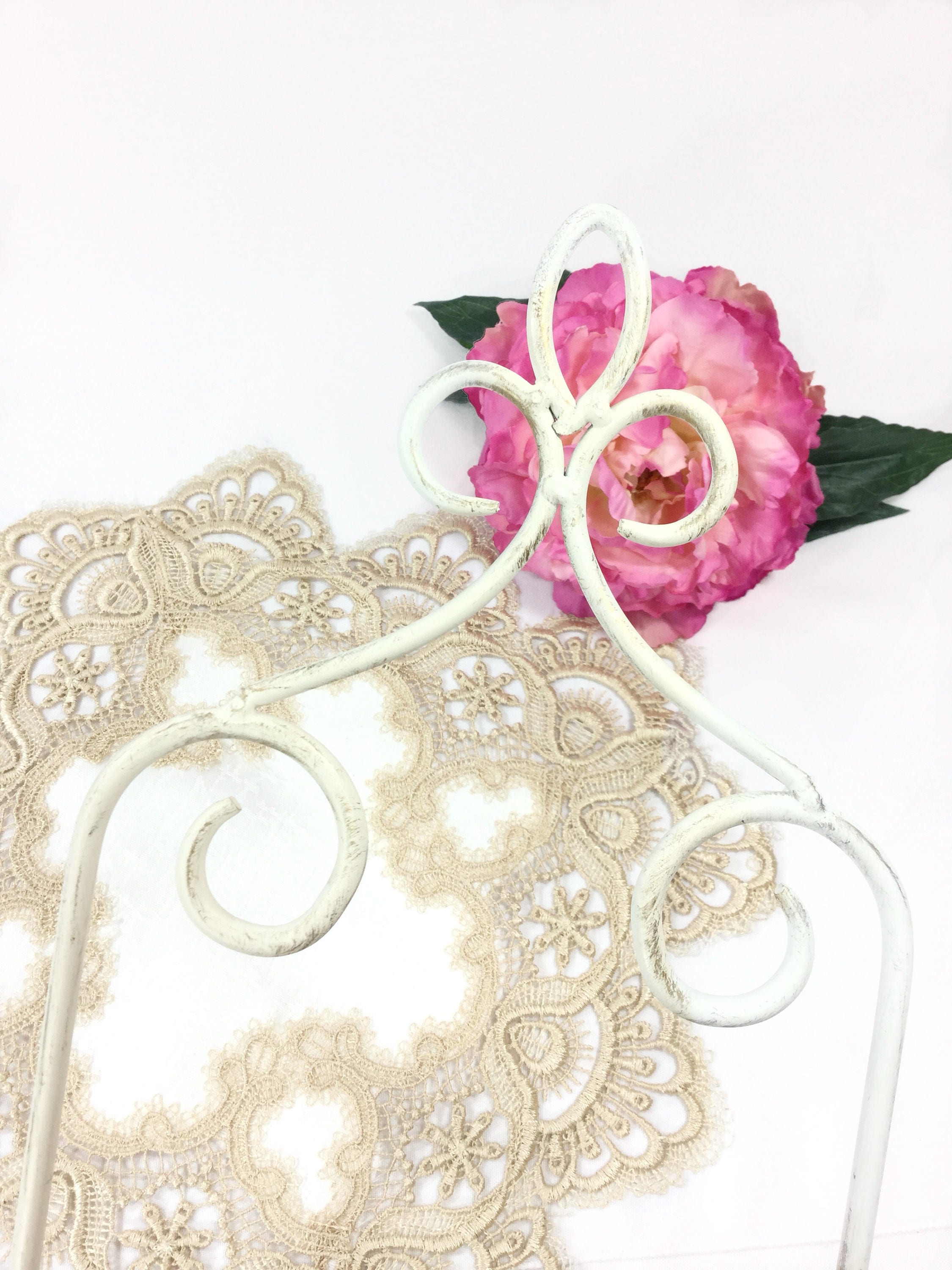 Antique White 4 Tier Metal Vintage Tea Cup and Saucer Display Stand ...