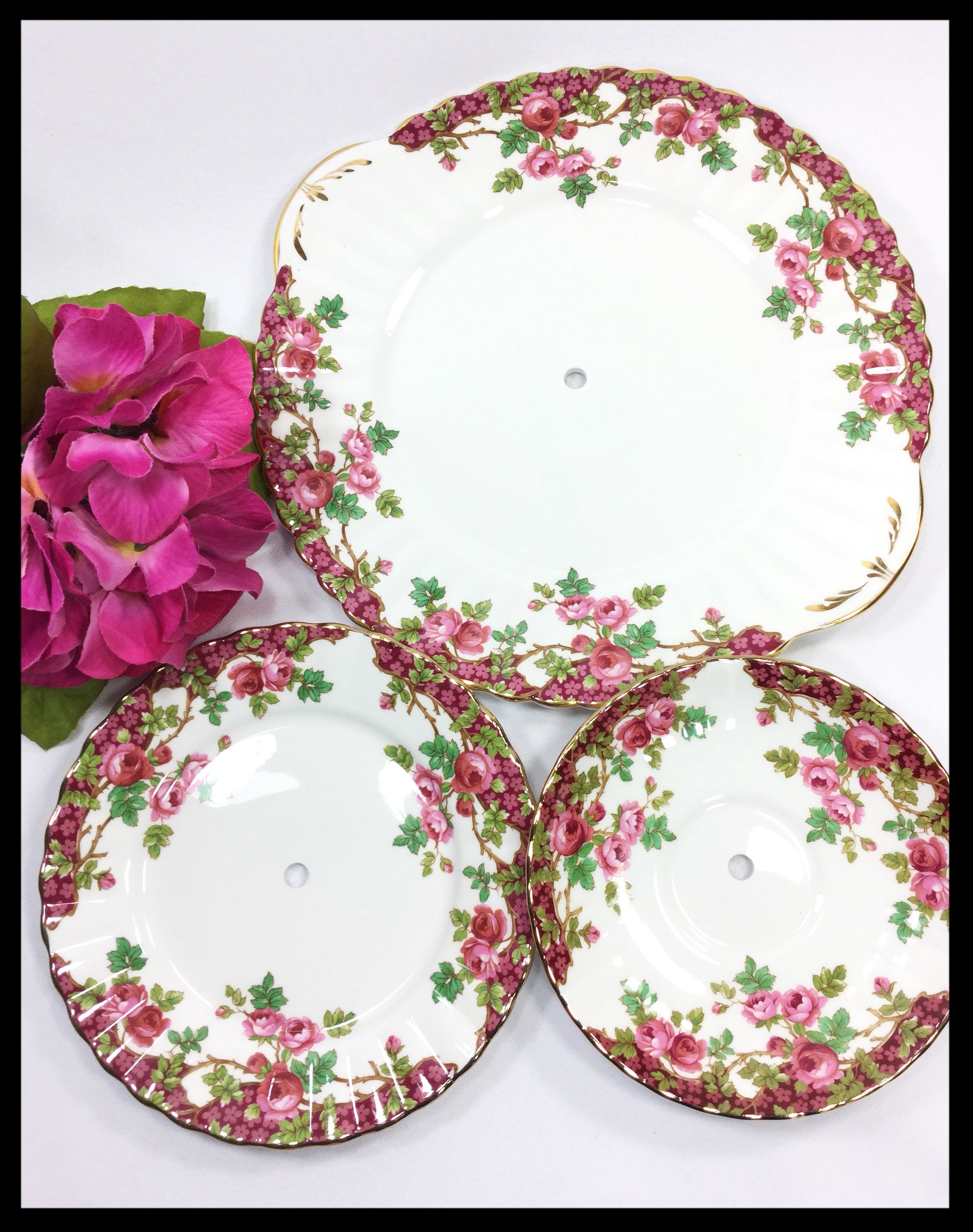 Royal Standard Olde English Garden 3 Tier, English Tea Serving Tray ...