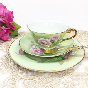 Lefton Heritage Trio Tea Set, Lefton Cup, Saucer & Plate, Lefton ...
