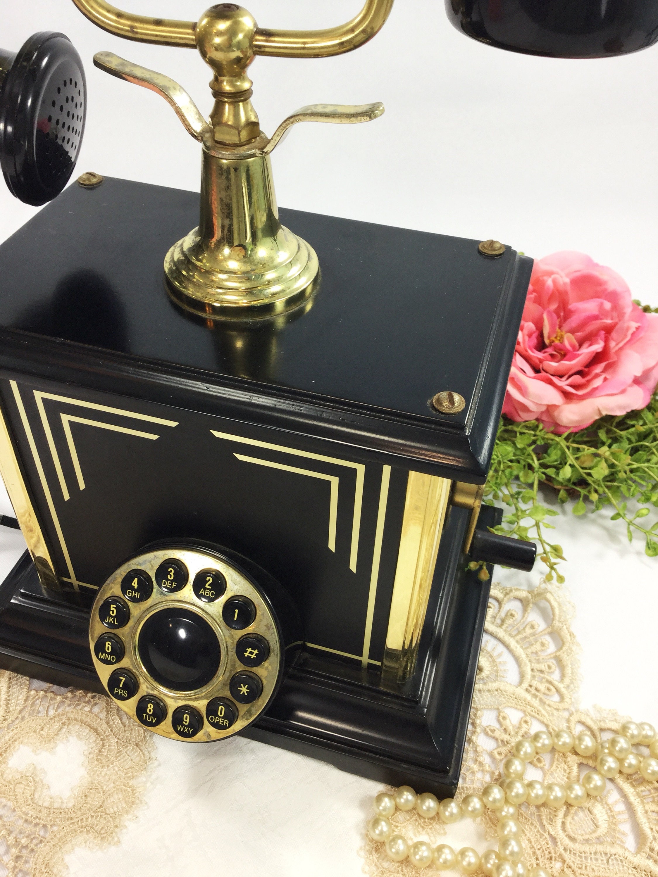 Gatsby Style Desk Phone, Vintage Land Line Telephone Shabby Chic, Great ...
