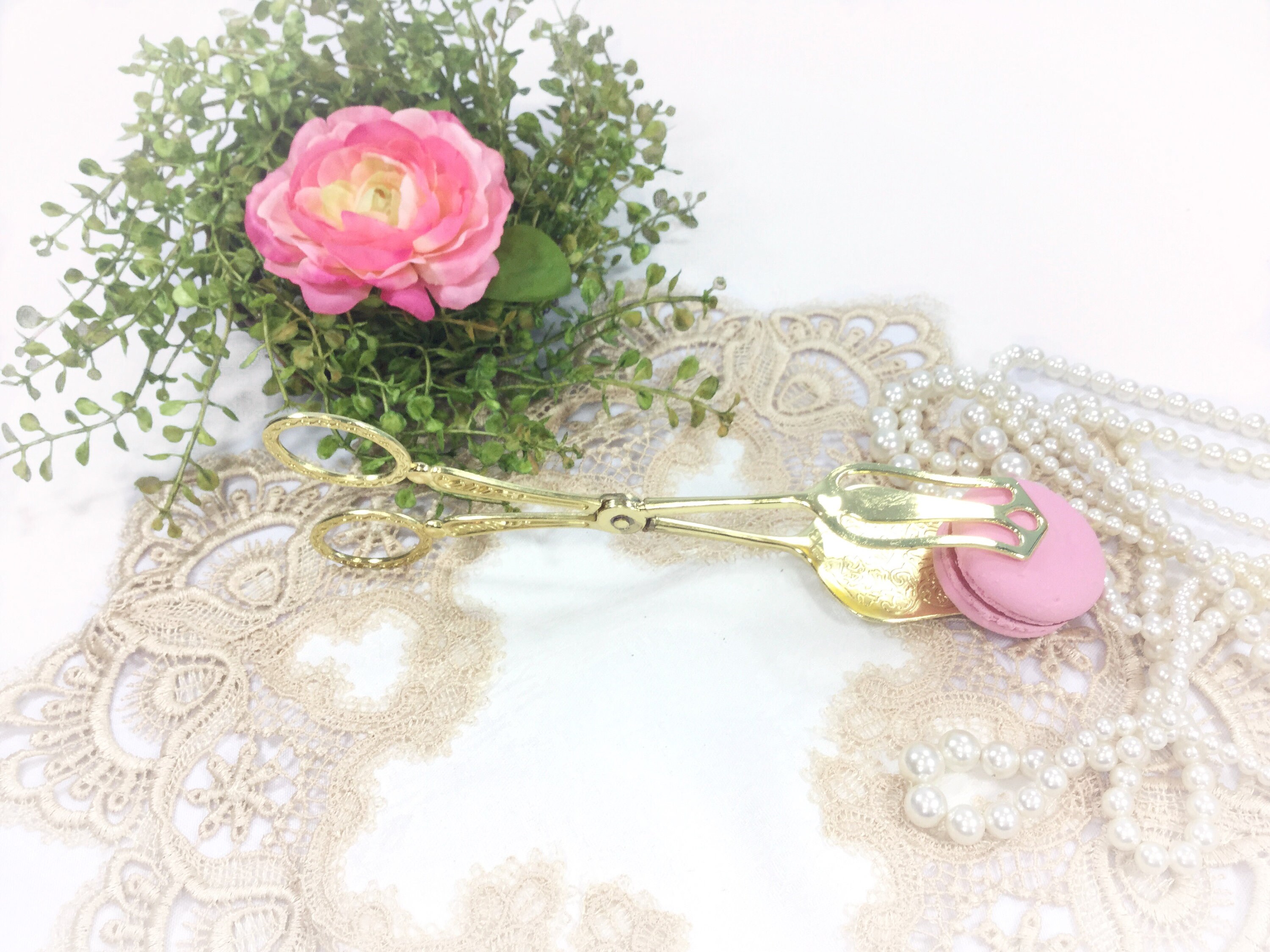 Gorgeously Ornate Gold Serving Tong, Pastry Tongs, Dessert Tongs ...