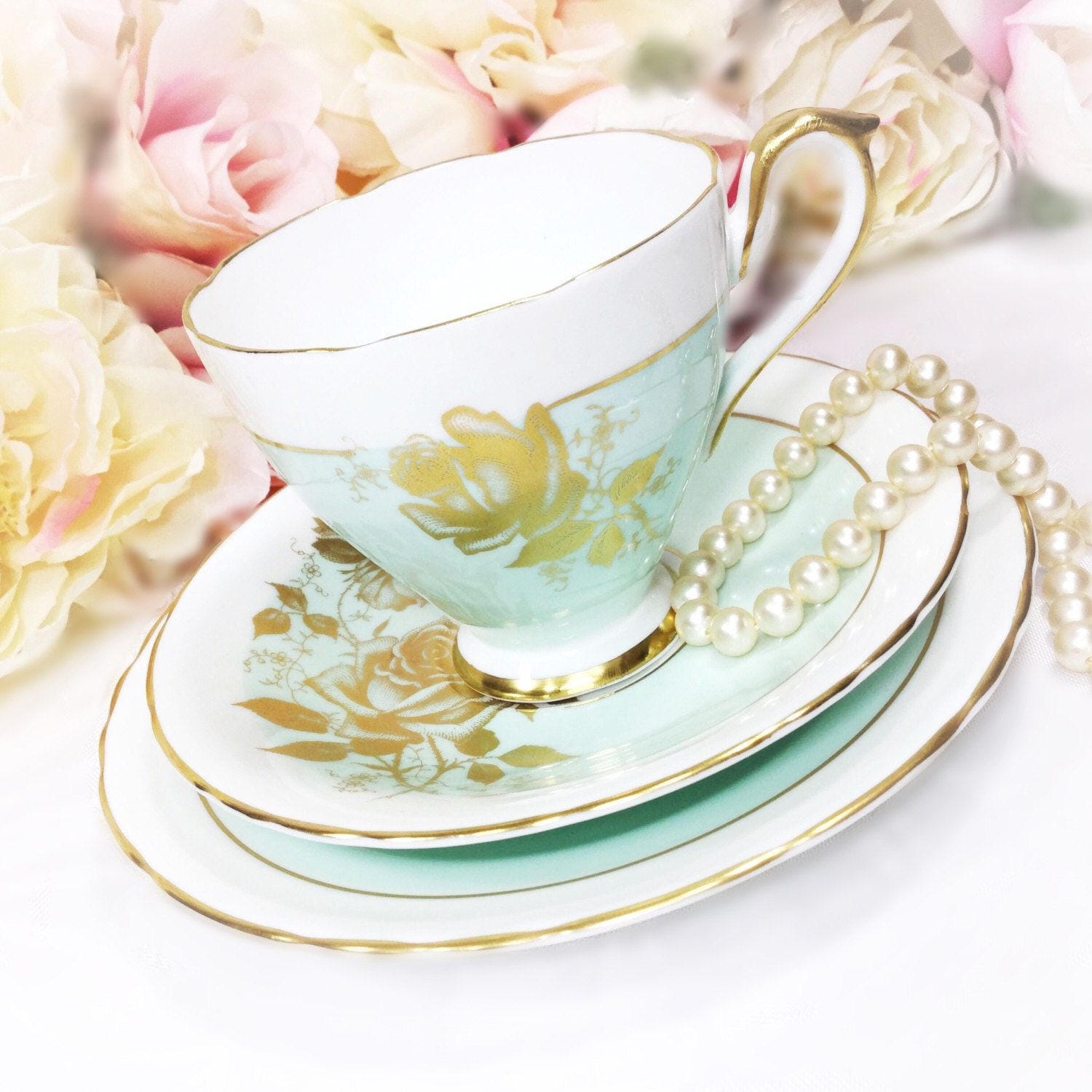 21 Piece Sutherland H&M China C1950 Pattern 3241 Bone China English Tea ...