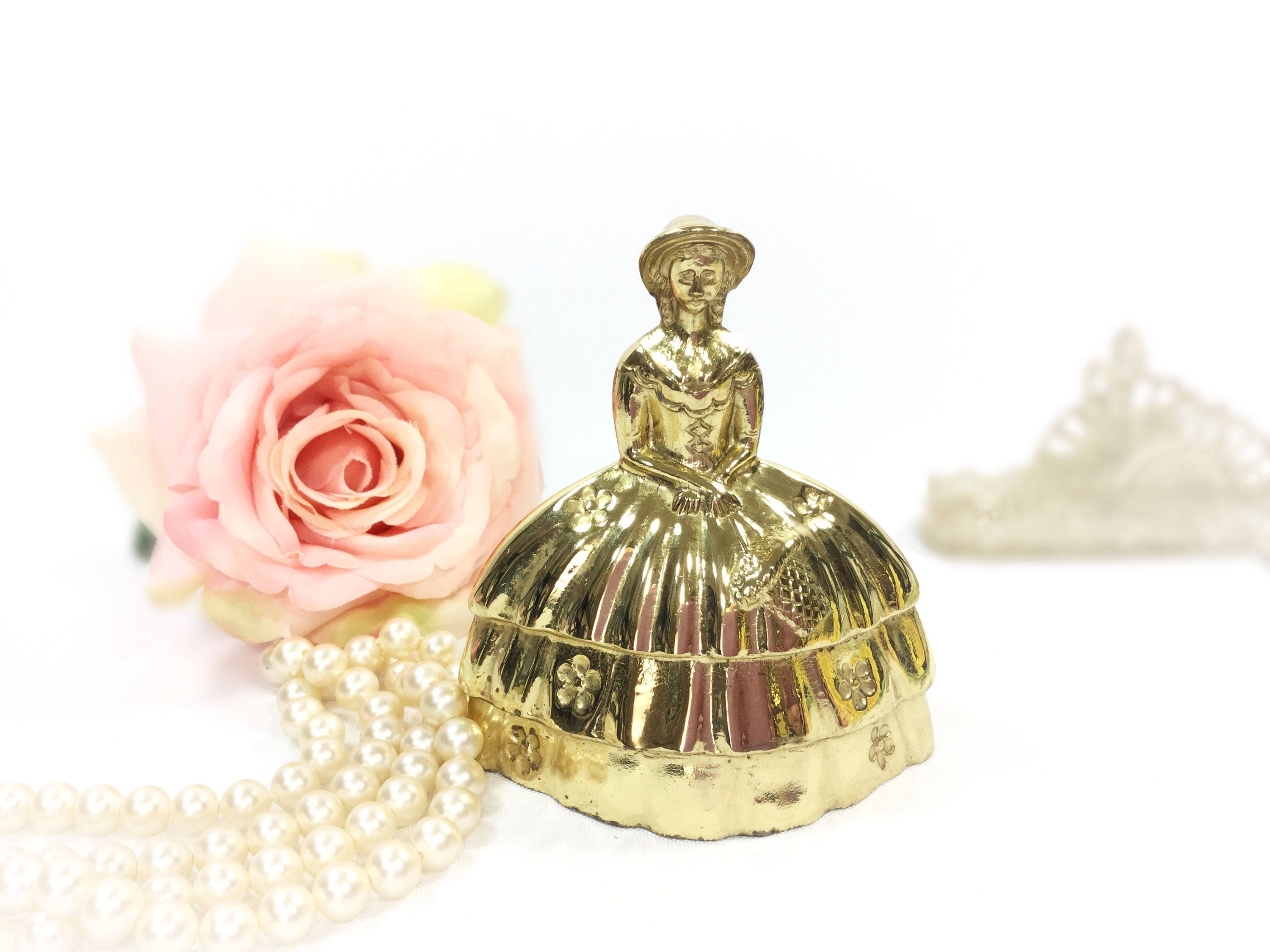Victorian Lady Southern Belle Brass Bell, Crinoline Bell, Victorian ...
