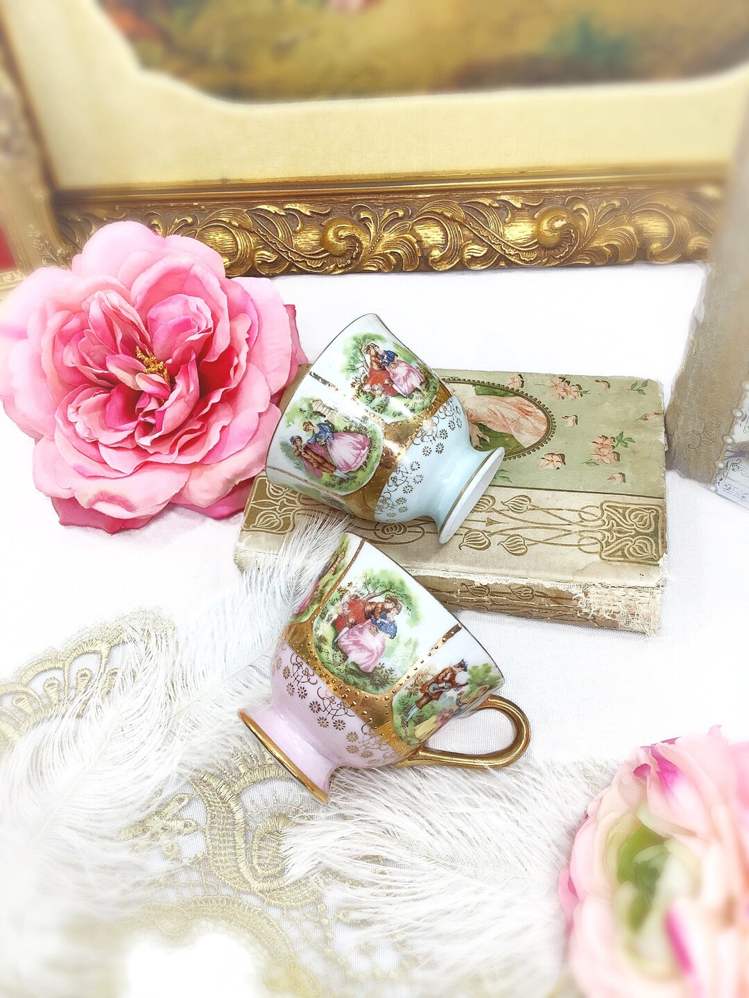 Carlsbad Love Story Cups, Fragonard Tea Cups, Romantic Scenic Teacups ...