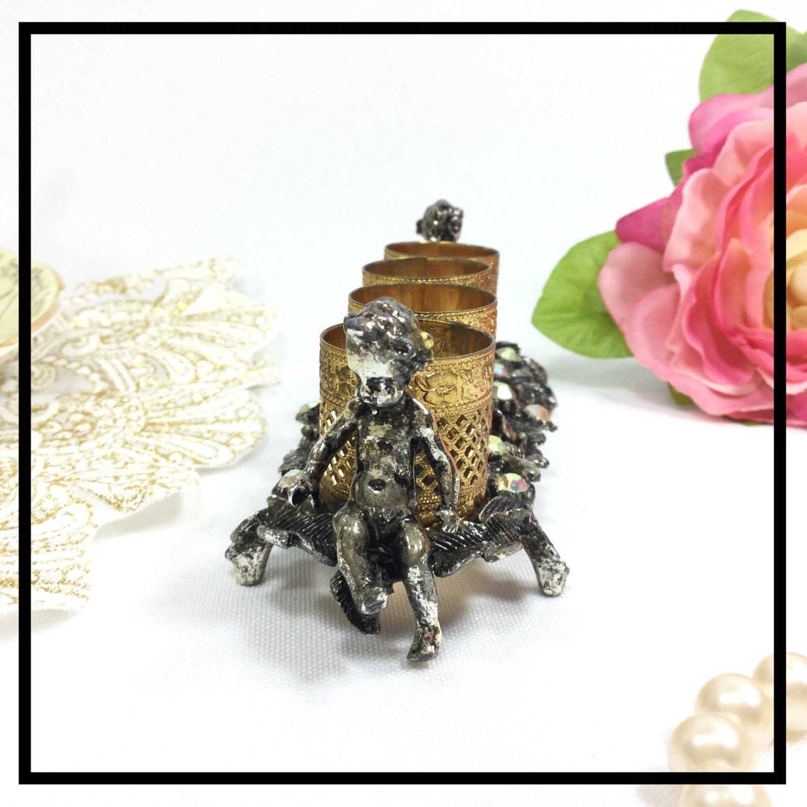 Signed Sam Fink Silver Gold Filigree Mid Century Silver Ormolu - Etsy