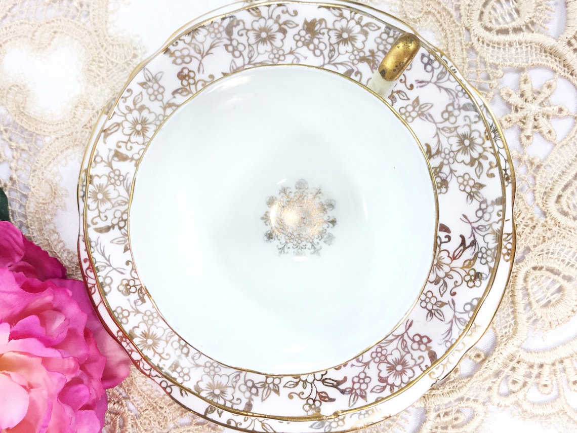 Pinkie English Tea Trio Pinkie Teacup Saucer Plate - Etsy