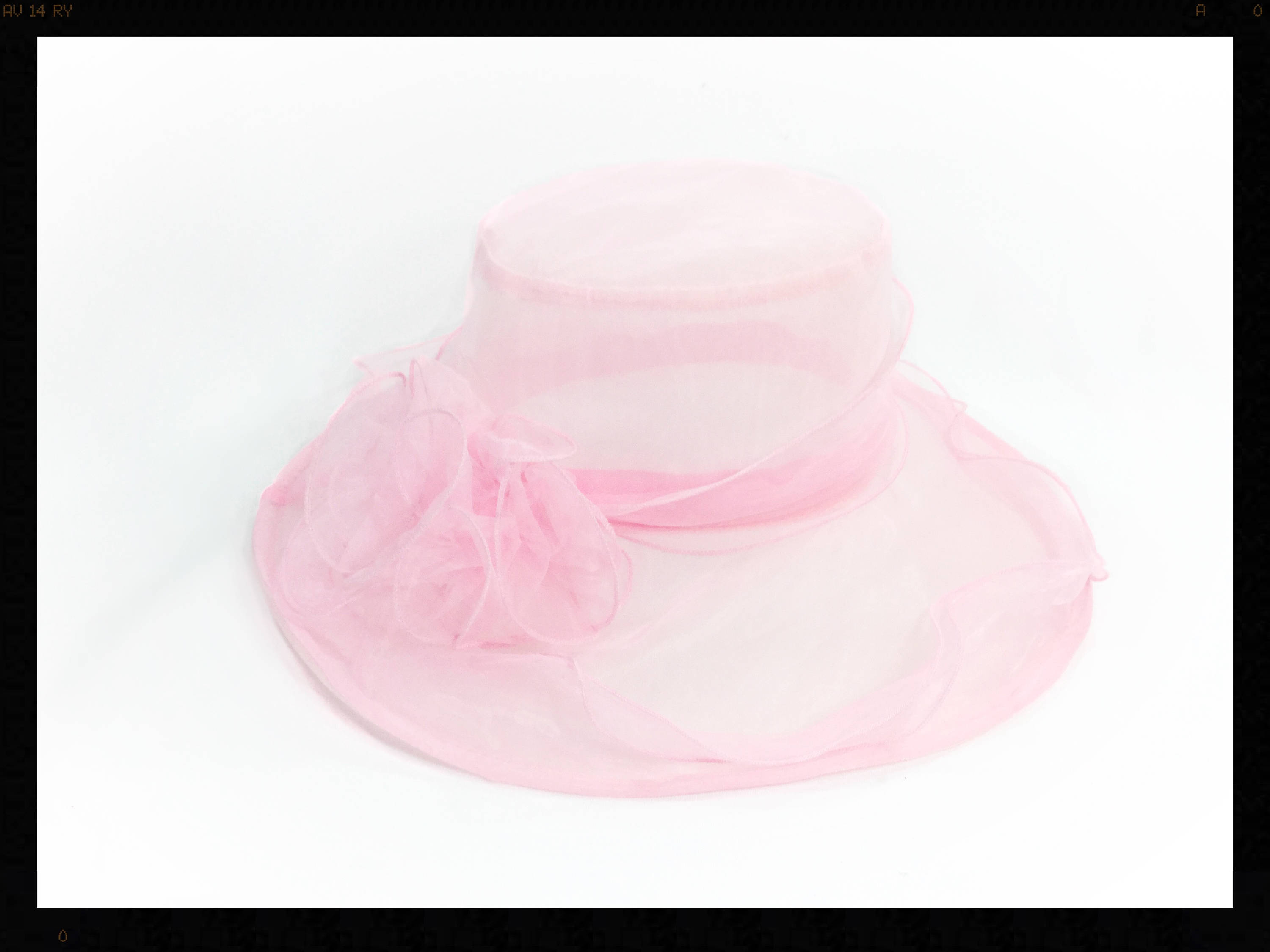 Ladies Sheer Pink Tea Party Hat, Summer Hat, Dress Up Hat, Headpiece ...