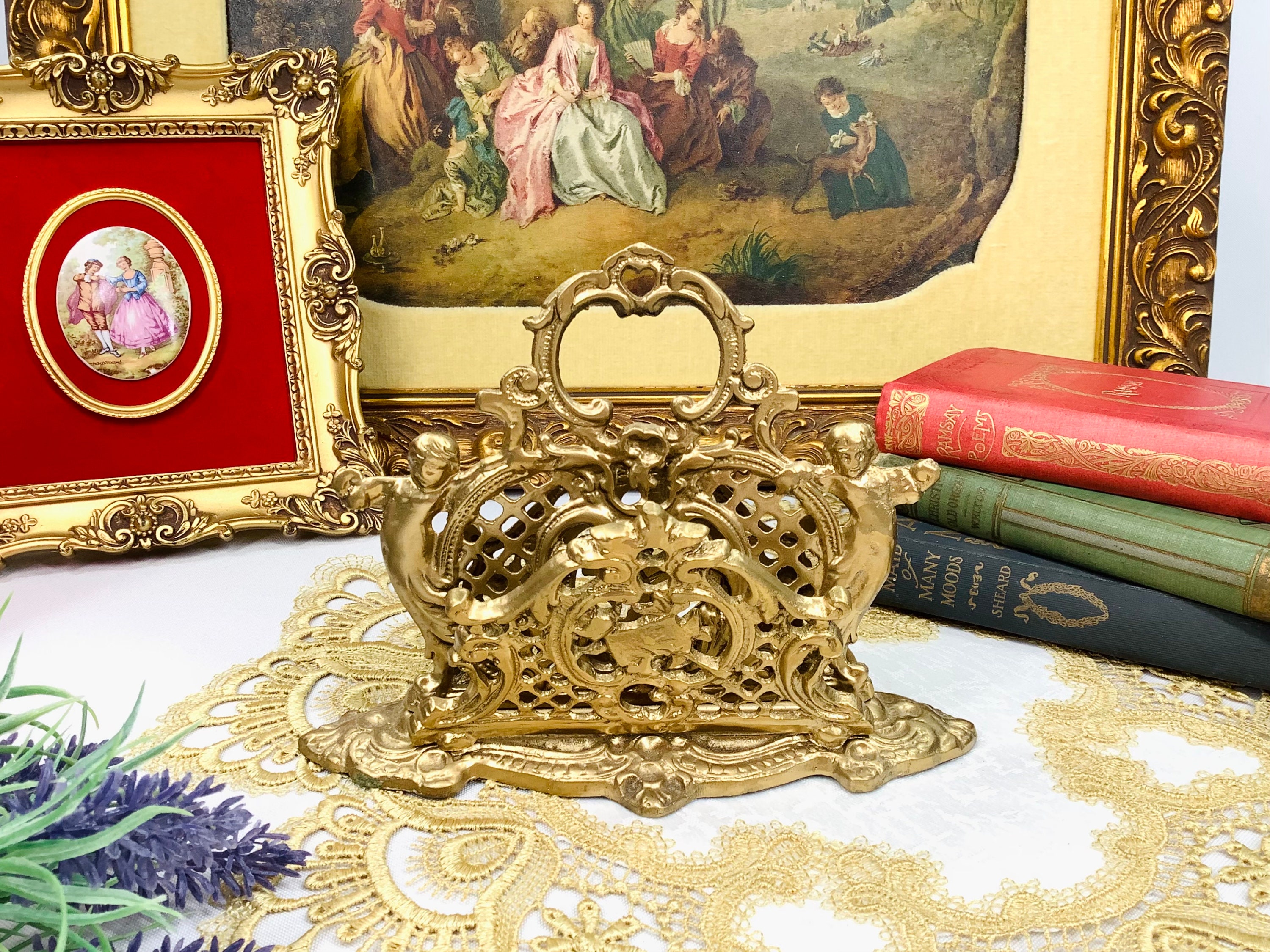 Cherub Victorian-Style Gold Letter Holder, Cherub Letter Holder ...