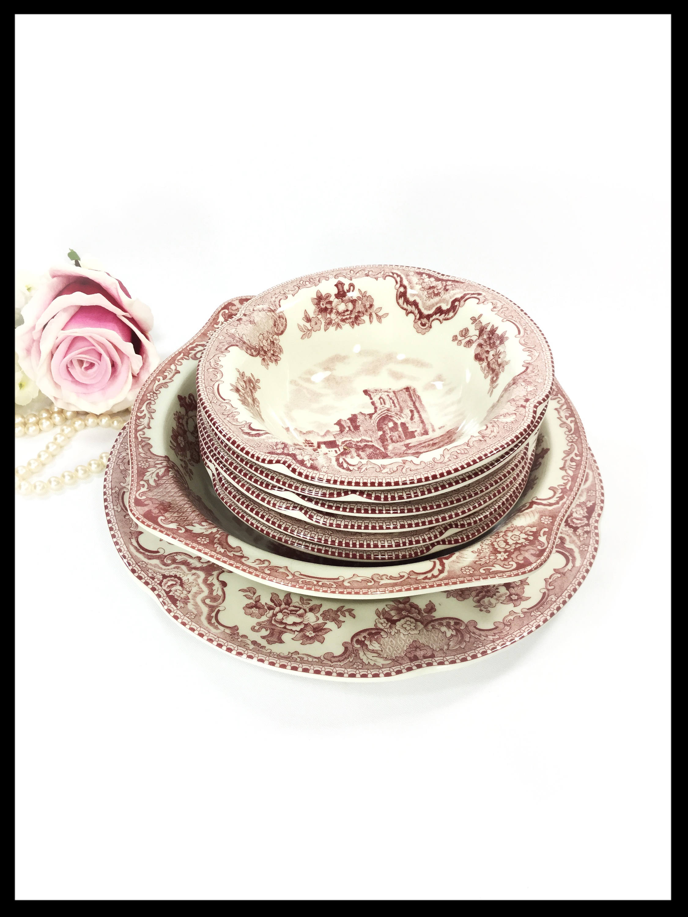 8 Piece Johnson Brothers Old Britain Castles Dinnerware Set, English ...