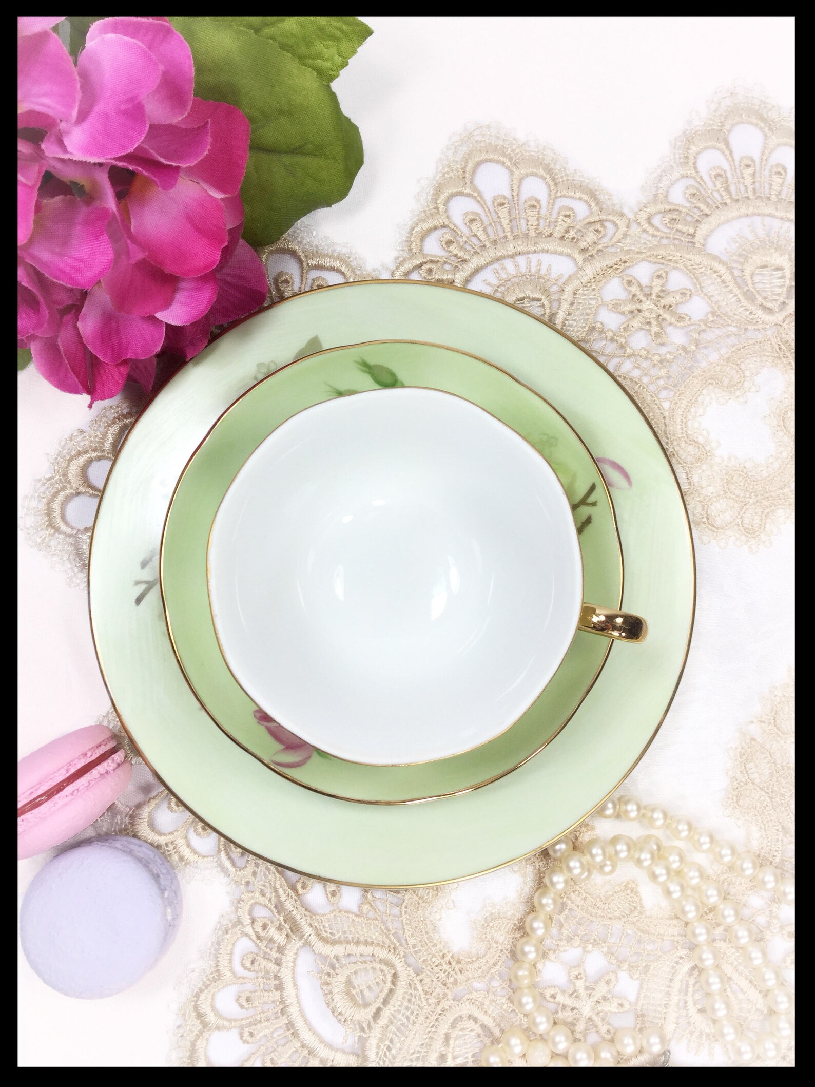 Lefton Heritage Trio Tea Set Lefton Cup Saucer & Plate - Etsy