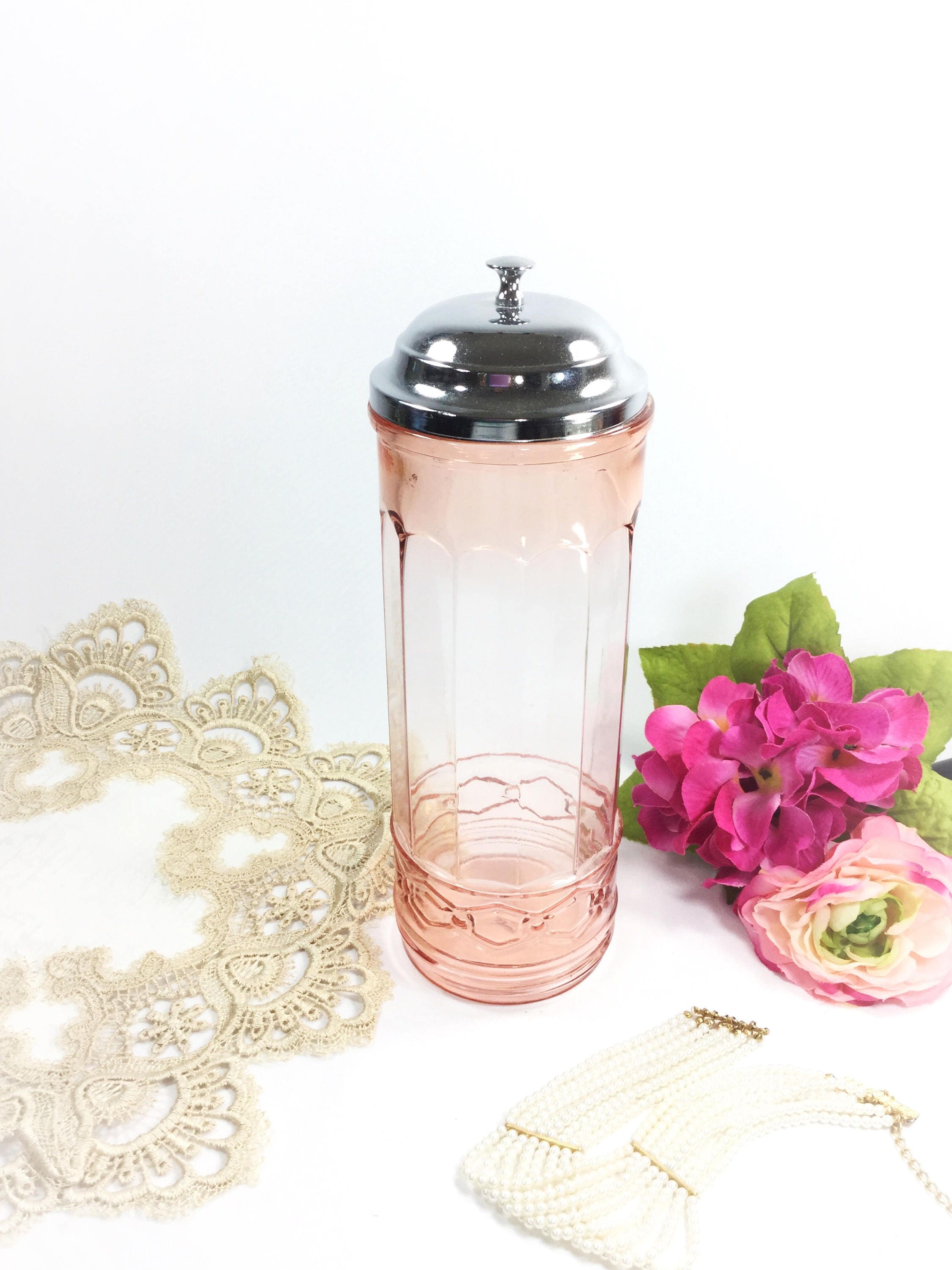Pink Glass Straw Dispenser, Glass Straw Fountain, Diner Style Straw ... Pink Glass Straw Dispenser, Glass Straw Fountain, Diner Style Straw ...