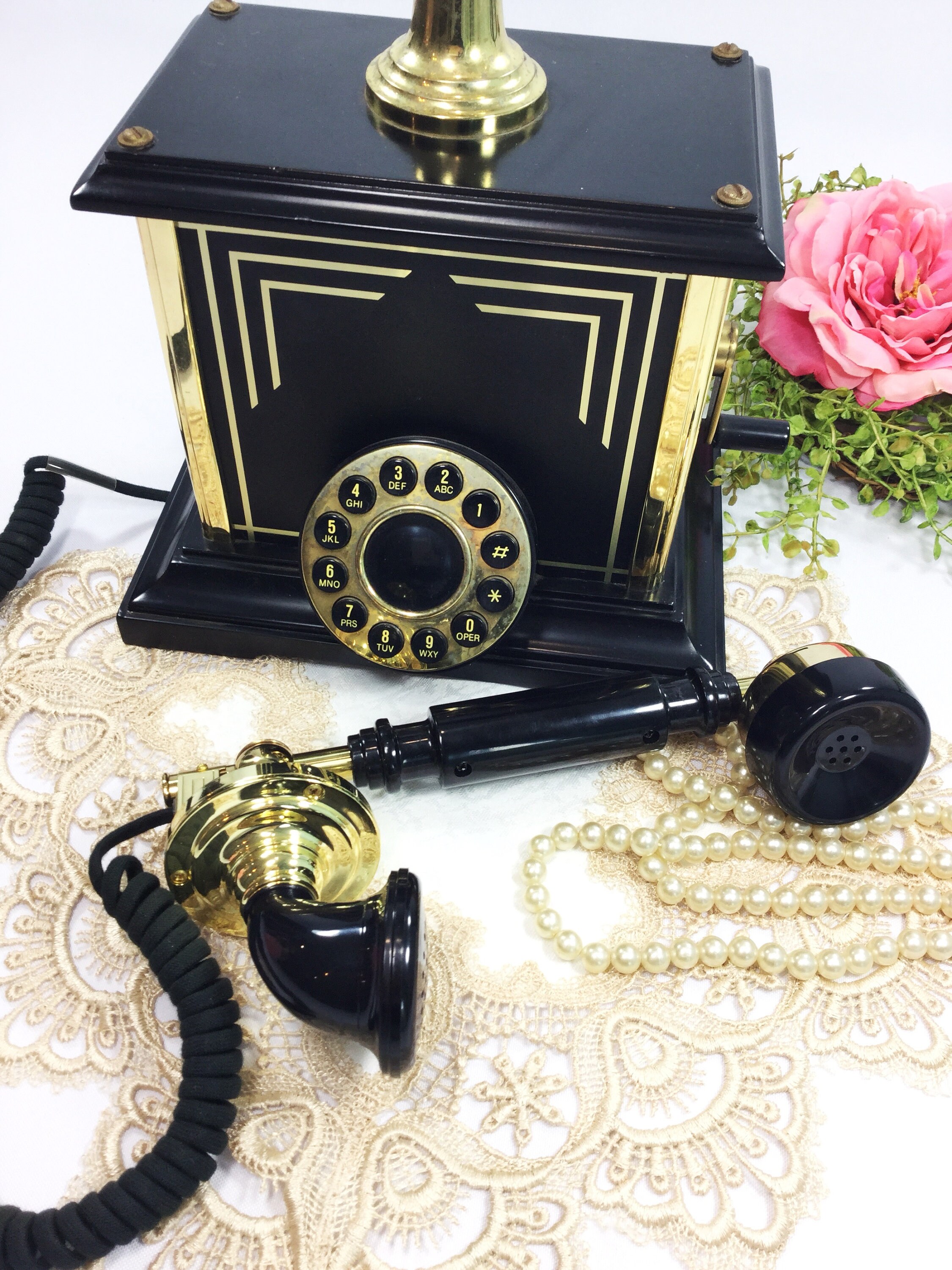 Gatsby Style Desk Phone, Vintage Land Line Telephone Shabby Chic, Great ...