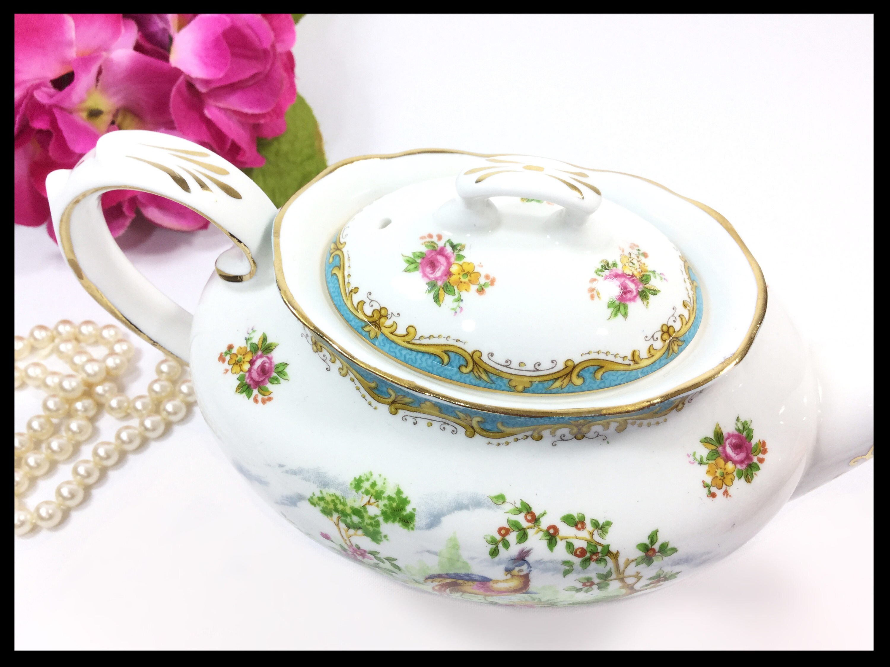 Fabulous Royal Albert Chelsea Bird Teapot, English Bone China Teapot ...