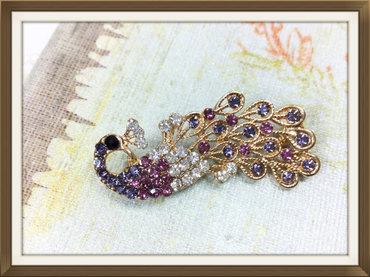 Exquisite Peacock Brooch, Pink Purple Peacock Pin For Mothers Day ...