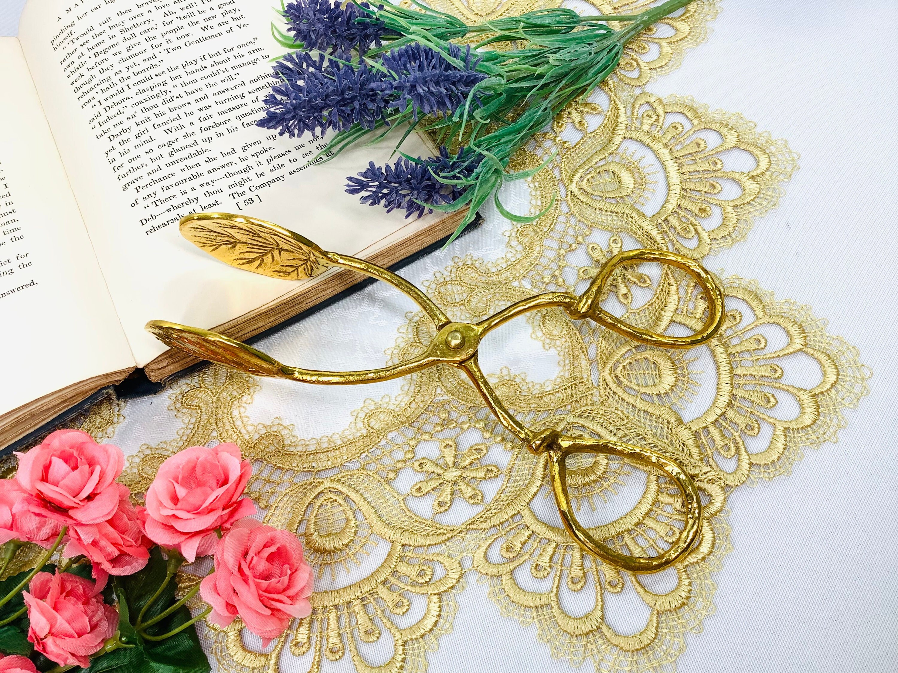 Gold Serving Tong, Pastry Tongs, Dessert Tongs, Hollywood Regency, Gold ...