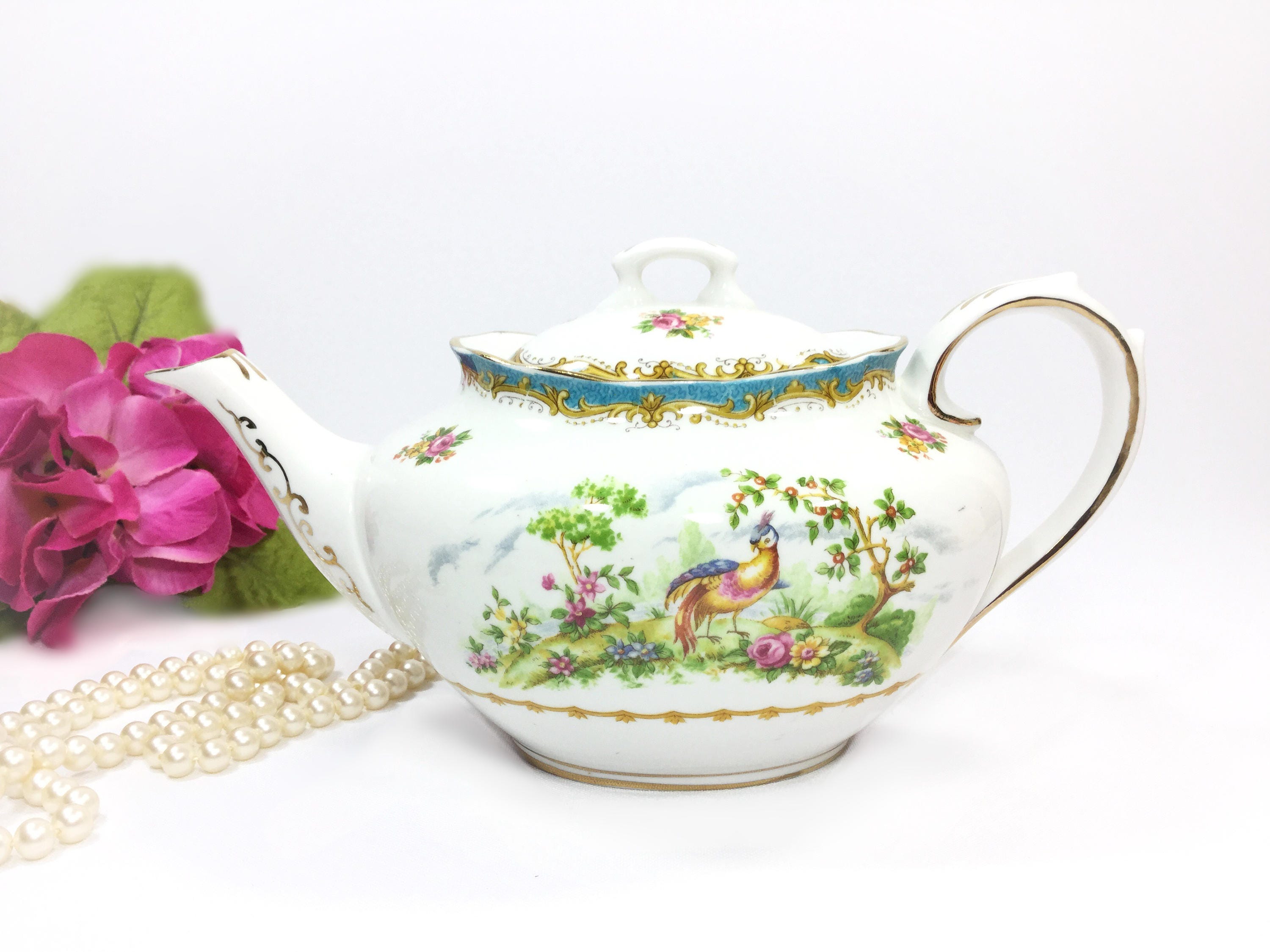 Fabulous Royal Albert Chelsea Bird Teapot, English Bone China Teapot ...