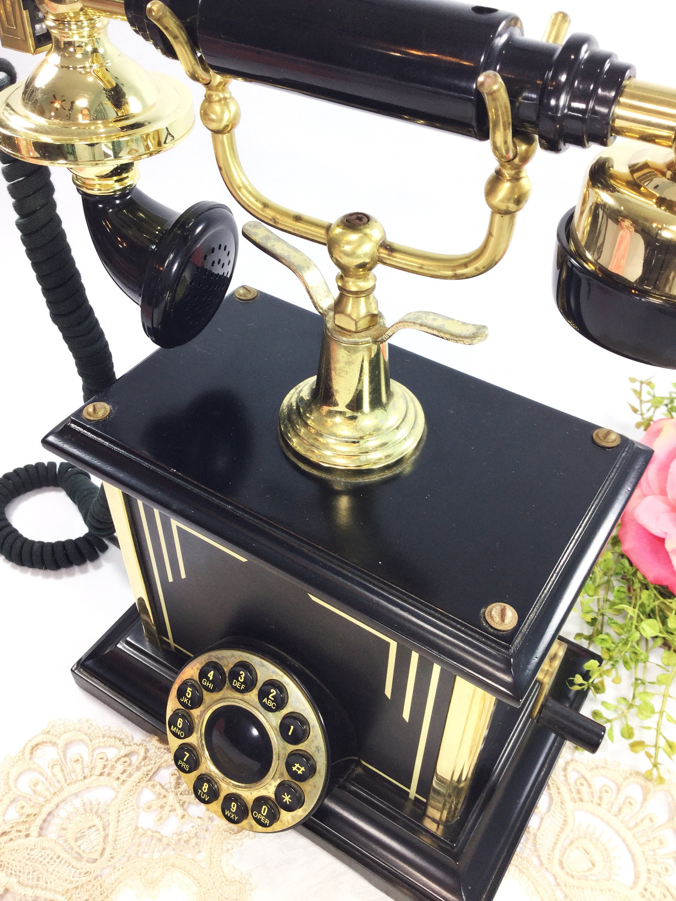 Gatsby Style Desk Phone, Vintage Land Line Telephone Shabby Chic, Great ...