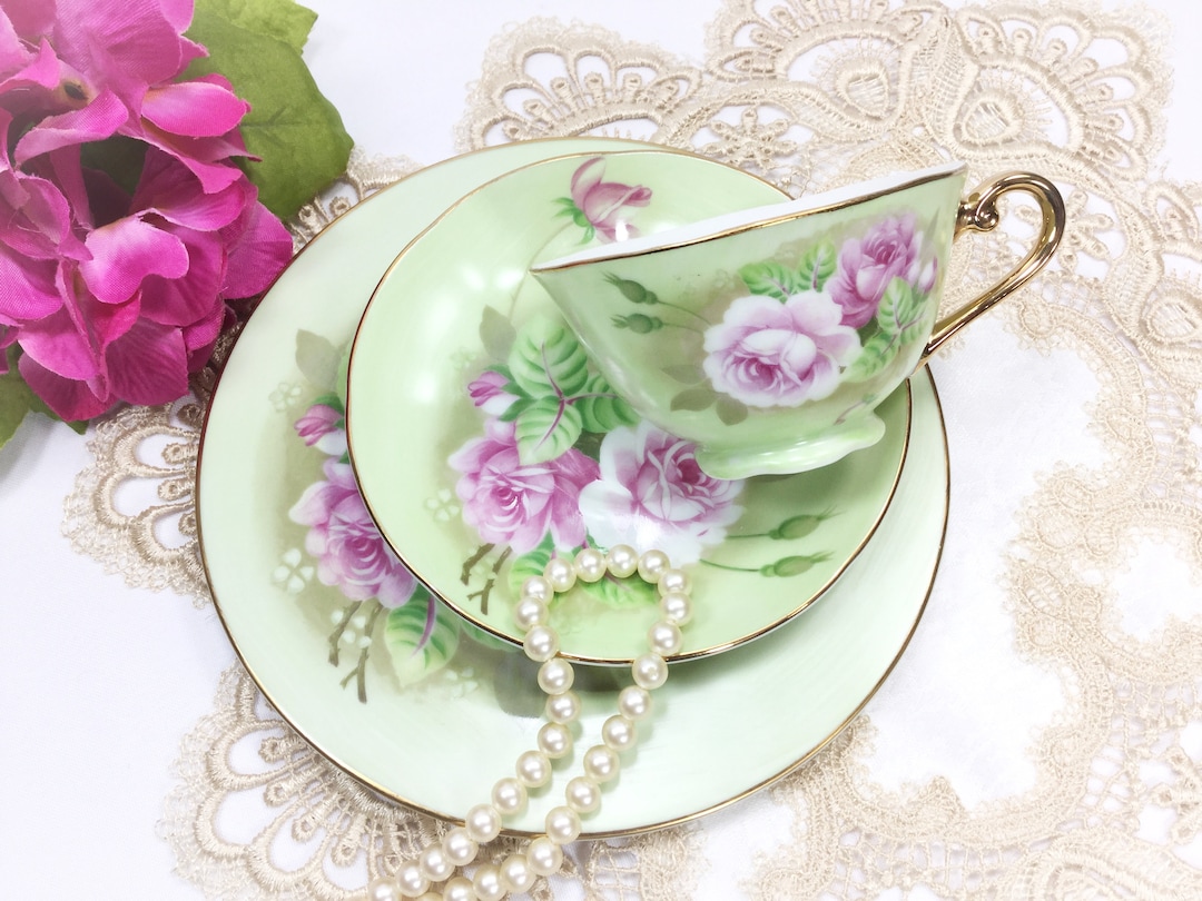 Lefton Heritage Trio Tea Set, Lefton Cup, Saucer & Plate, Lefton ...