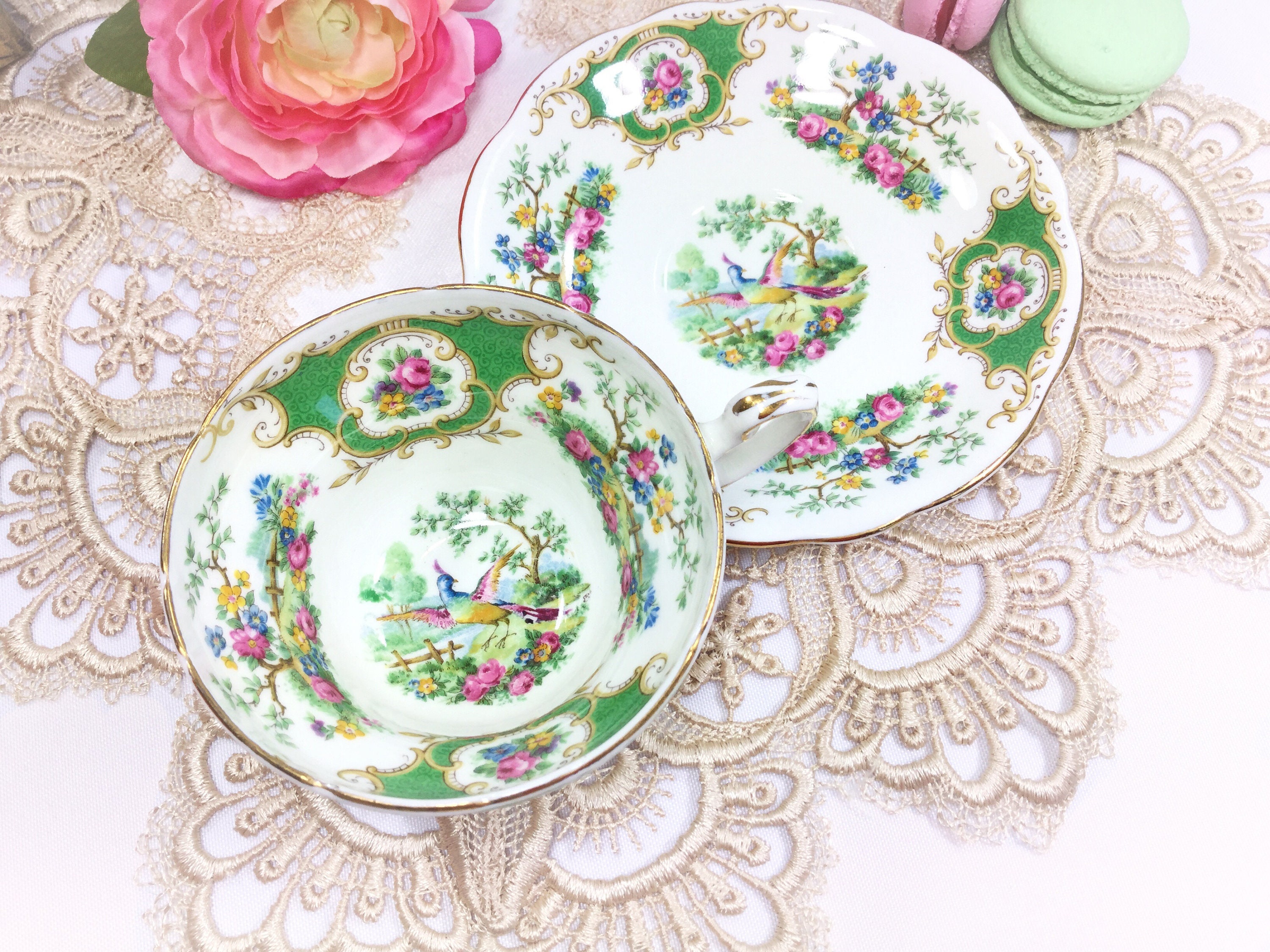 Beautiful Foley Broadway Chelsea Bird Trio Tea Set Bone China England ...