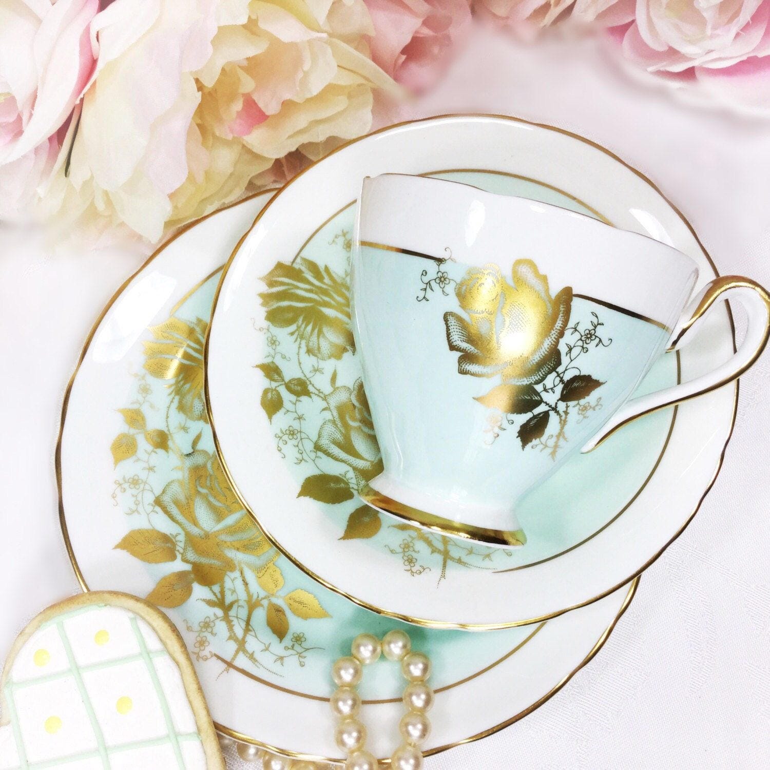 21 Piece Sutherland H&M China C1950 Pattern 3241 Bone China English Tea ...