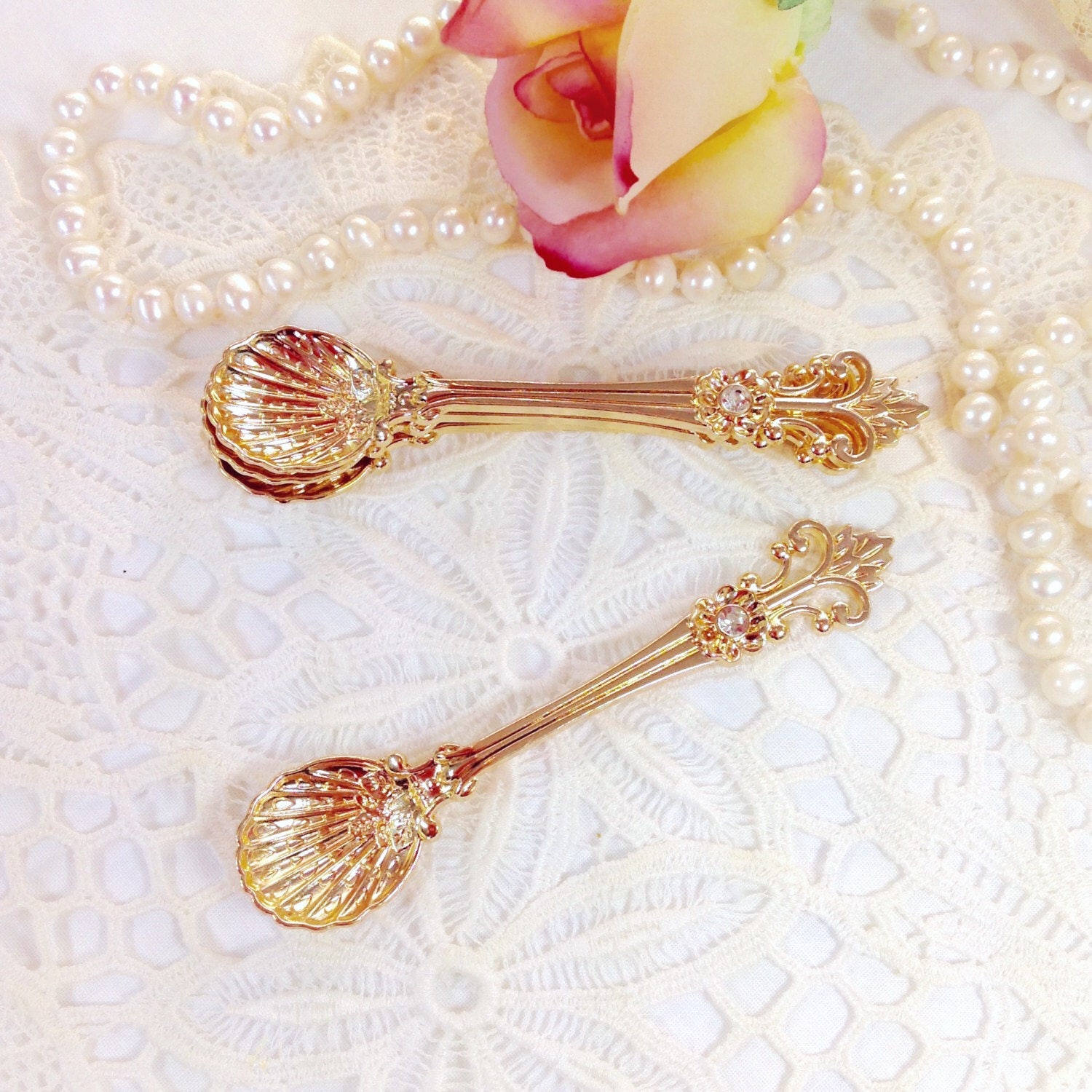 Stunning Gold Tea Spoon Coffee Demitasse Ice Cream Spoon Perfect for ...