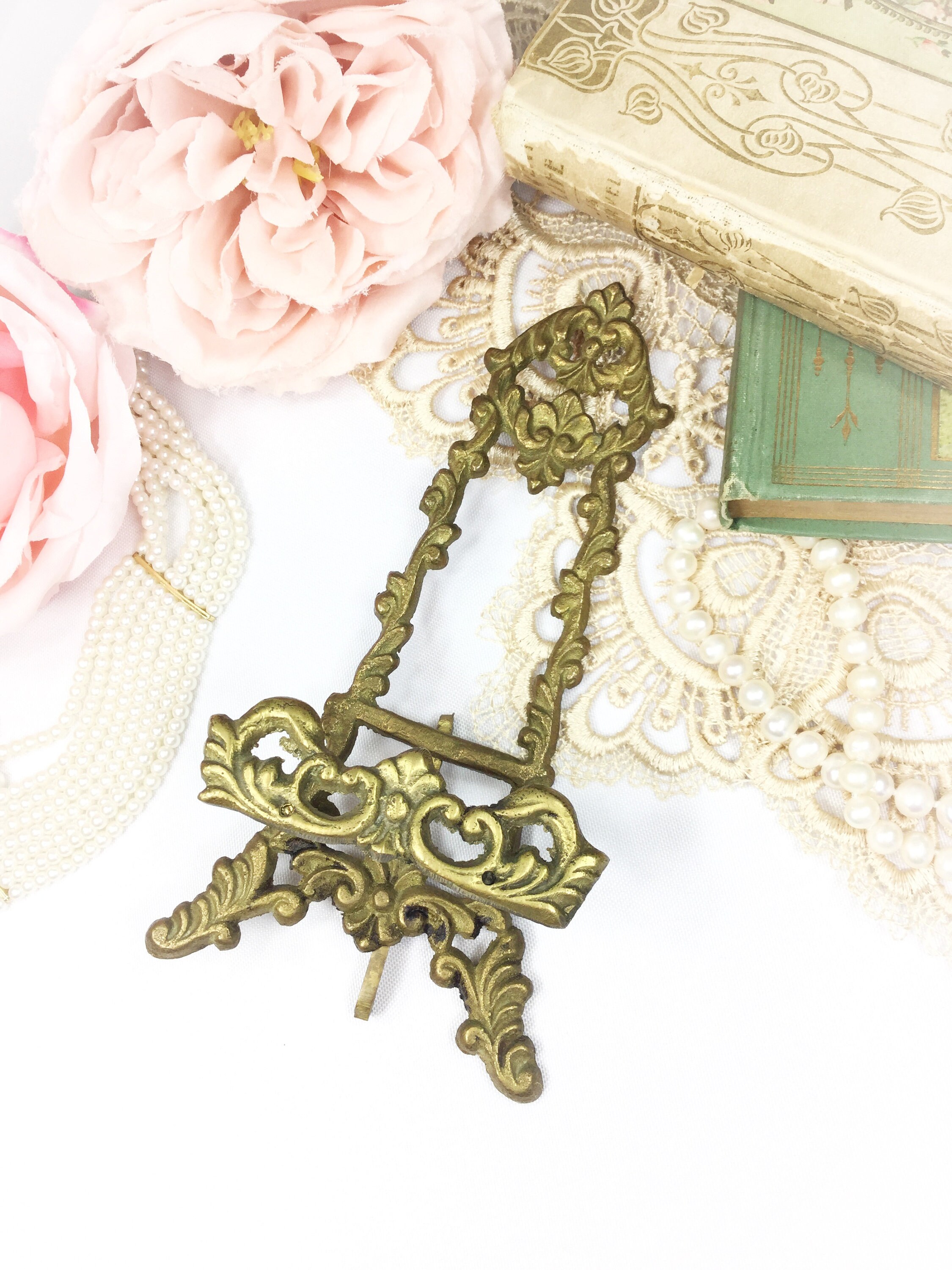 Desktop Brass Book Stand, Brass Easel, Plate Display Stand, Picture ...