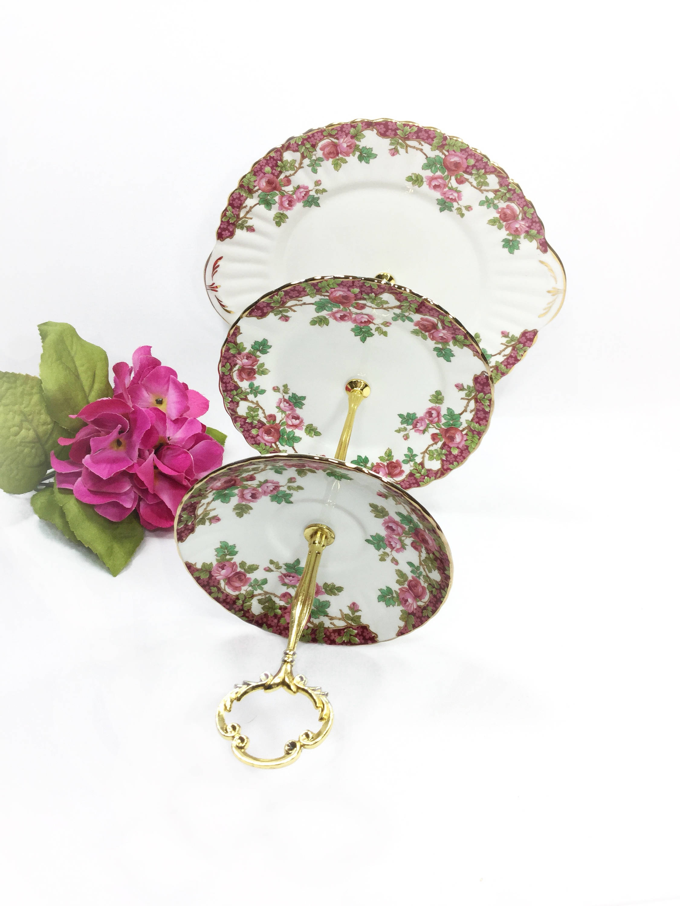 Royal Standard Olde English Garden 3 Tier, English Tea Serving Tray ...