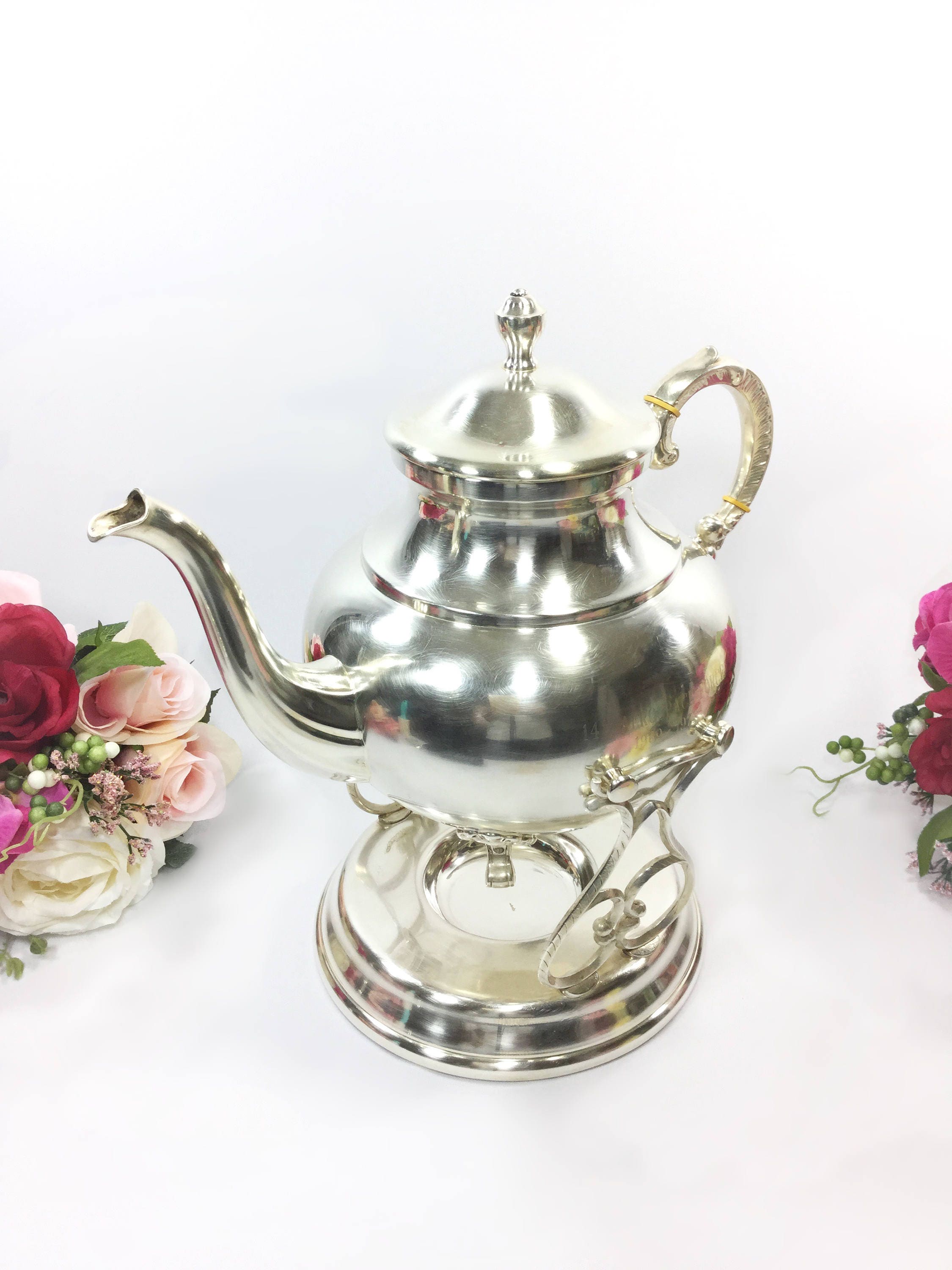 Large Alpaka Triple Silver Plated Tilting Teapot, Silver Tilting Teapot ...