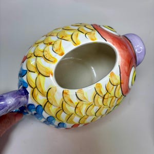Colorful Koi Fish Ceramic Pitcher/teapot. Signed W. C. L. China ...