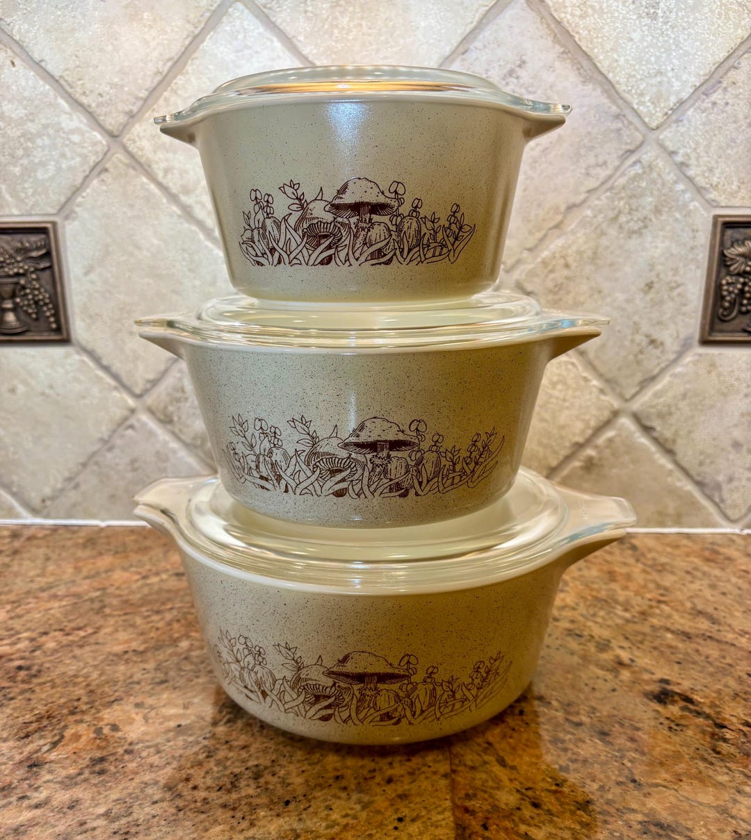 PYREX Forest Fancies Nesting Cinderella Casserole Bowl Set of 3 With ...