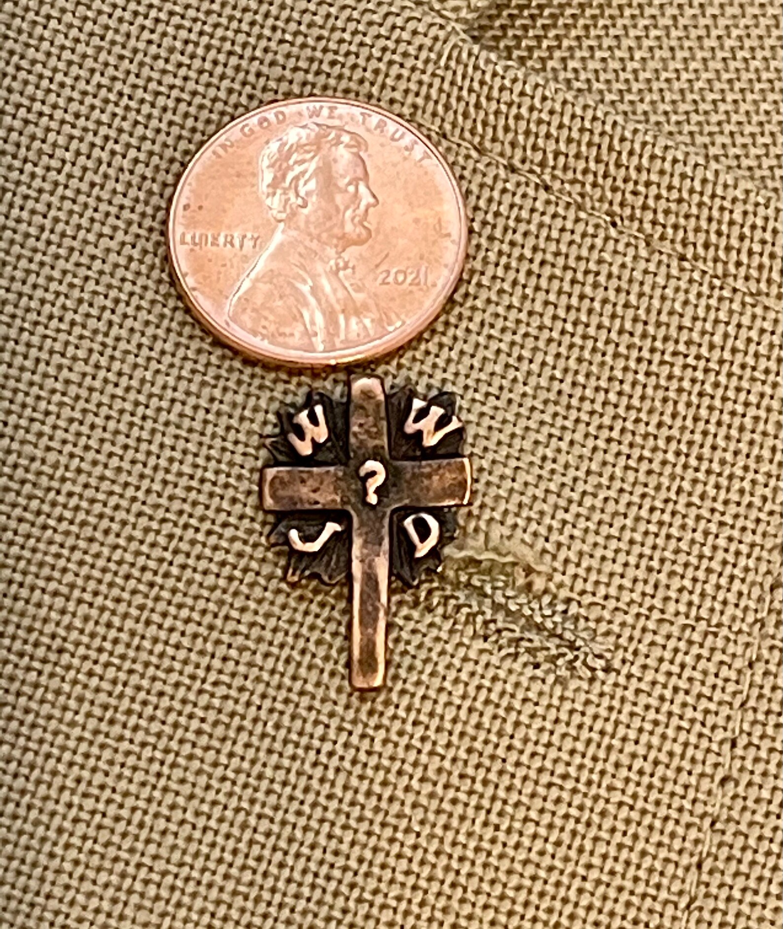 Copper WWJD Cross Tack Pin. What Would Jesus Do Lapel Pin. - Etsy
