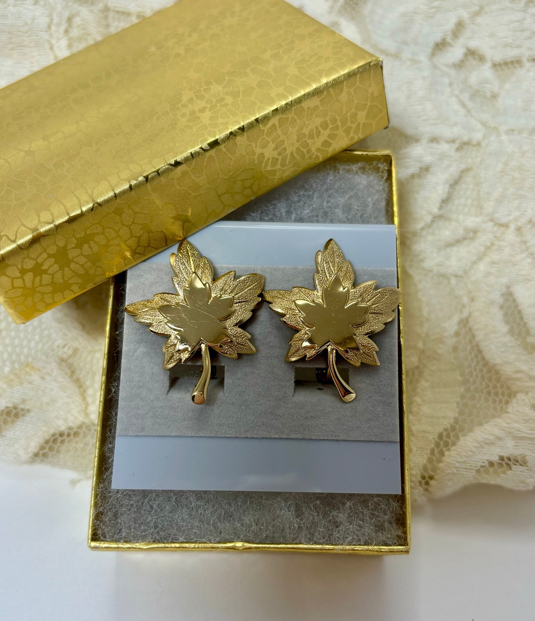 MONET Maple Leaf Brooch With Scatter Pin Matching Set. Mother’s Day ...