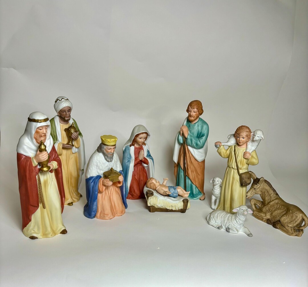 10 Piece Nativity Scene HOMCO 5260 Home Interiors Mary Joseph Baby ...