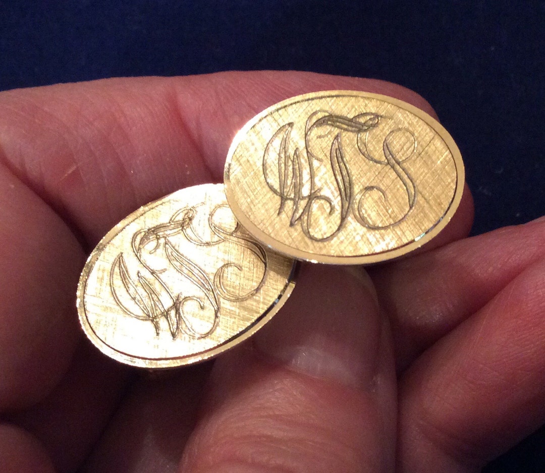 Vintage Anson Gold Cufflinks: Monogrammed WTS, Men's Jewelry - Etsy
