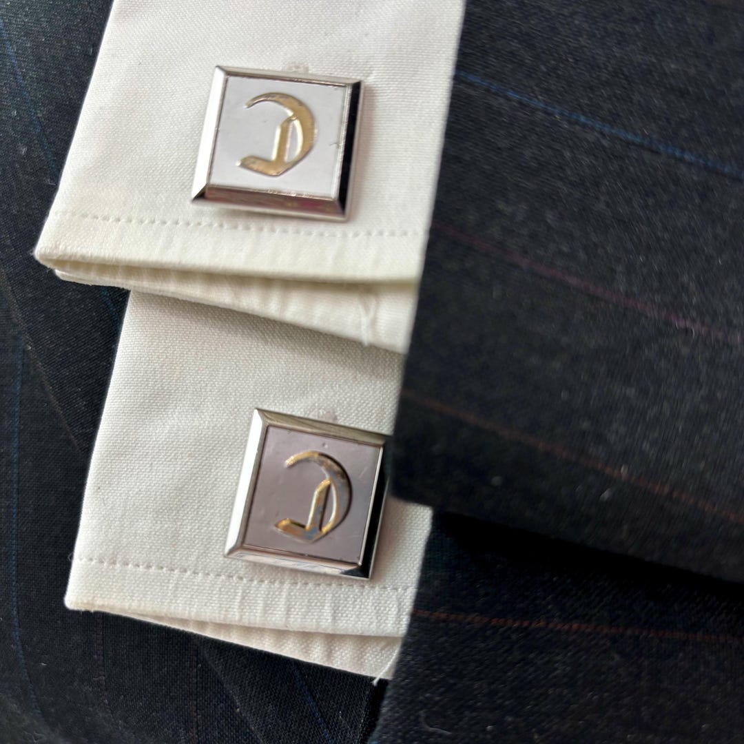 Vintage SWANK Initial D Monogram Cufflinks Silver Tone - Etsy