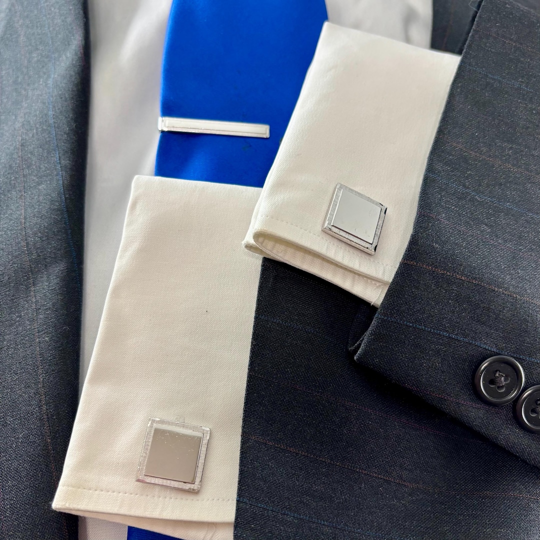 Vintage SWANK Silver Tone Cufflinks & Tie Clip Set - Gift Boxed - Etsy