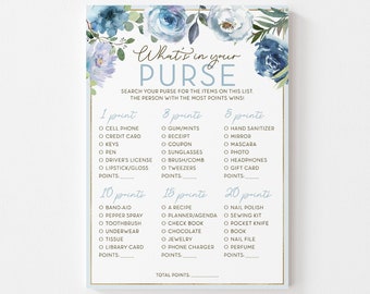 Roses Whats in Your Purse Game Pastel Floral Bridal Shower - Etsy